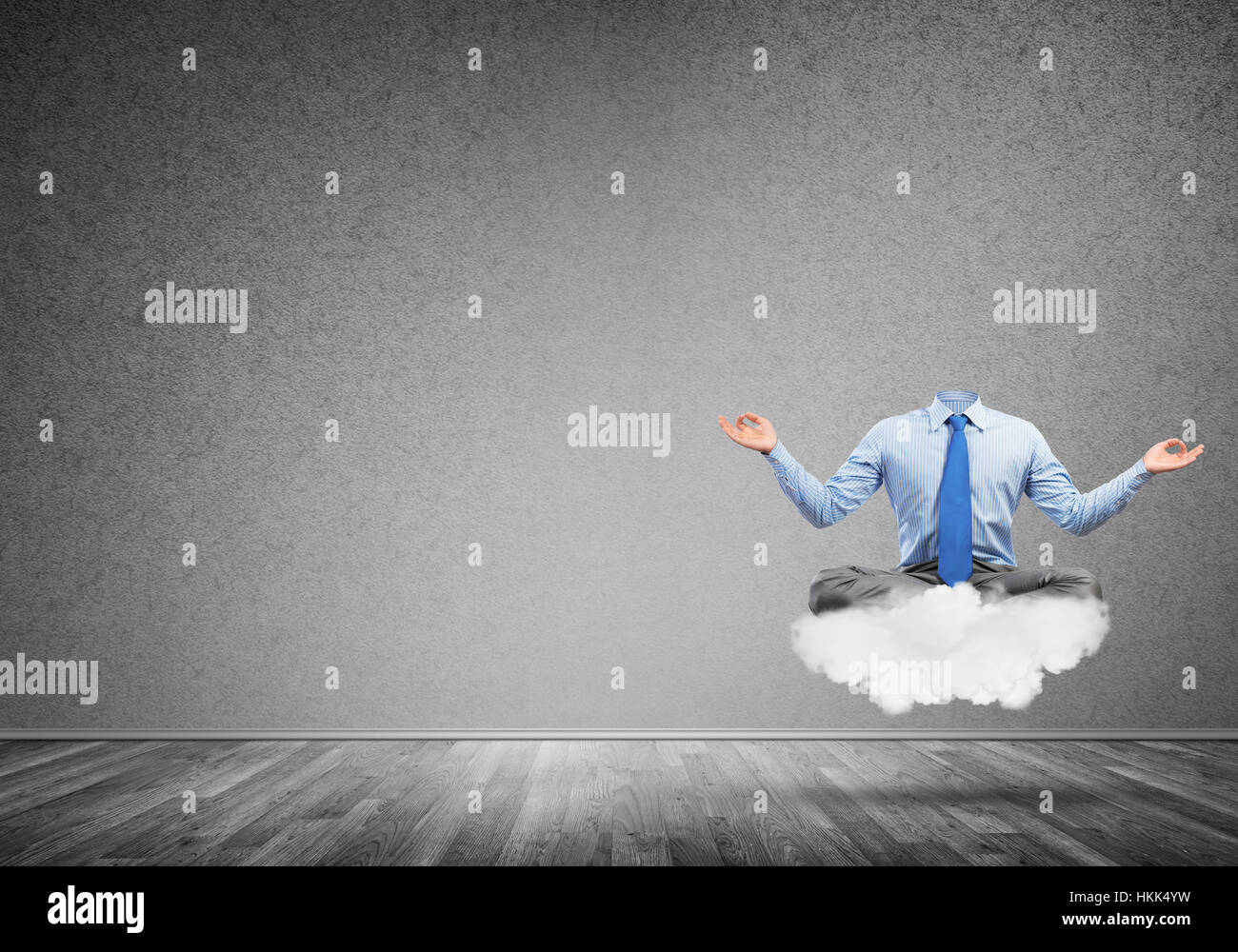 Businessman without head Stock Photo - Alamy