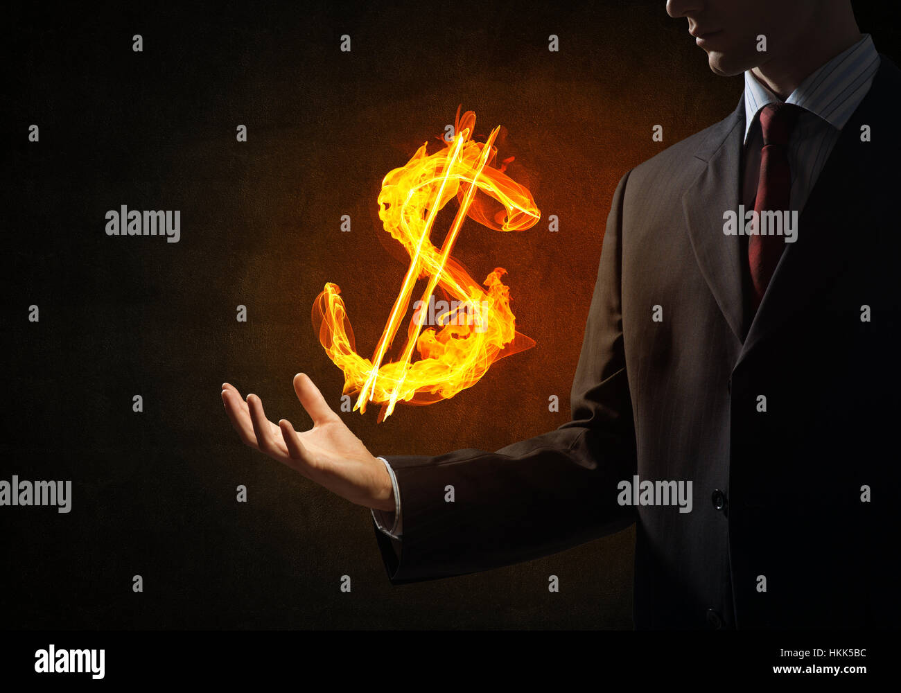 Dollar currency fire symbol Stock Photo - Alamy