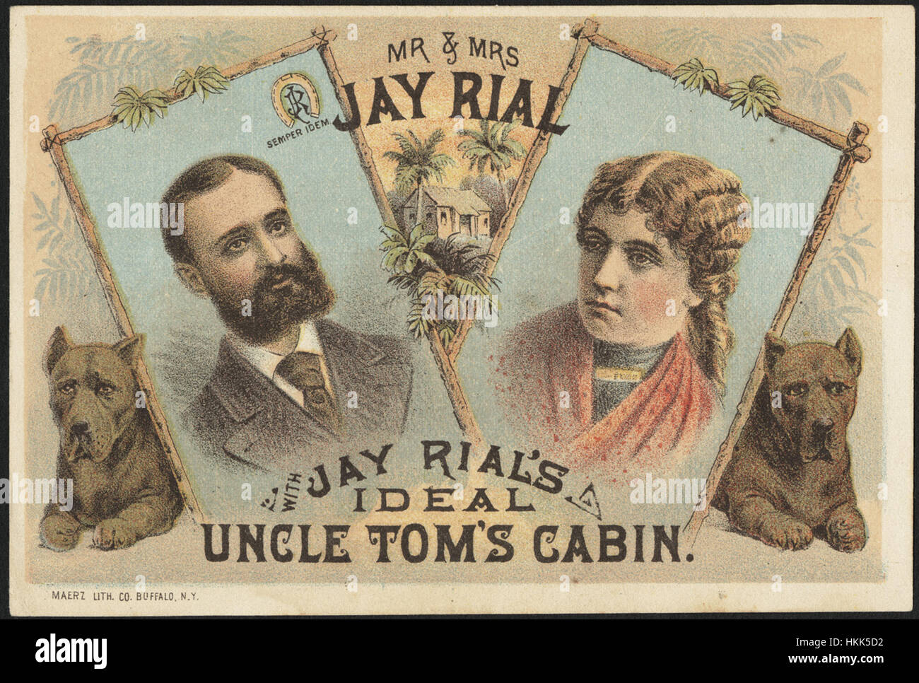 Mr. & Mrs. Jay Rial with Jay Rial's ideal Uncle Tom's Cabin. (front ...