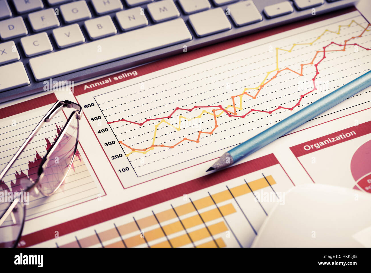 Preparing average sales report Stock Photo - Alamy