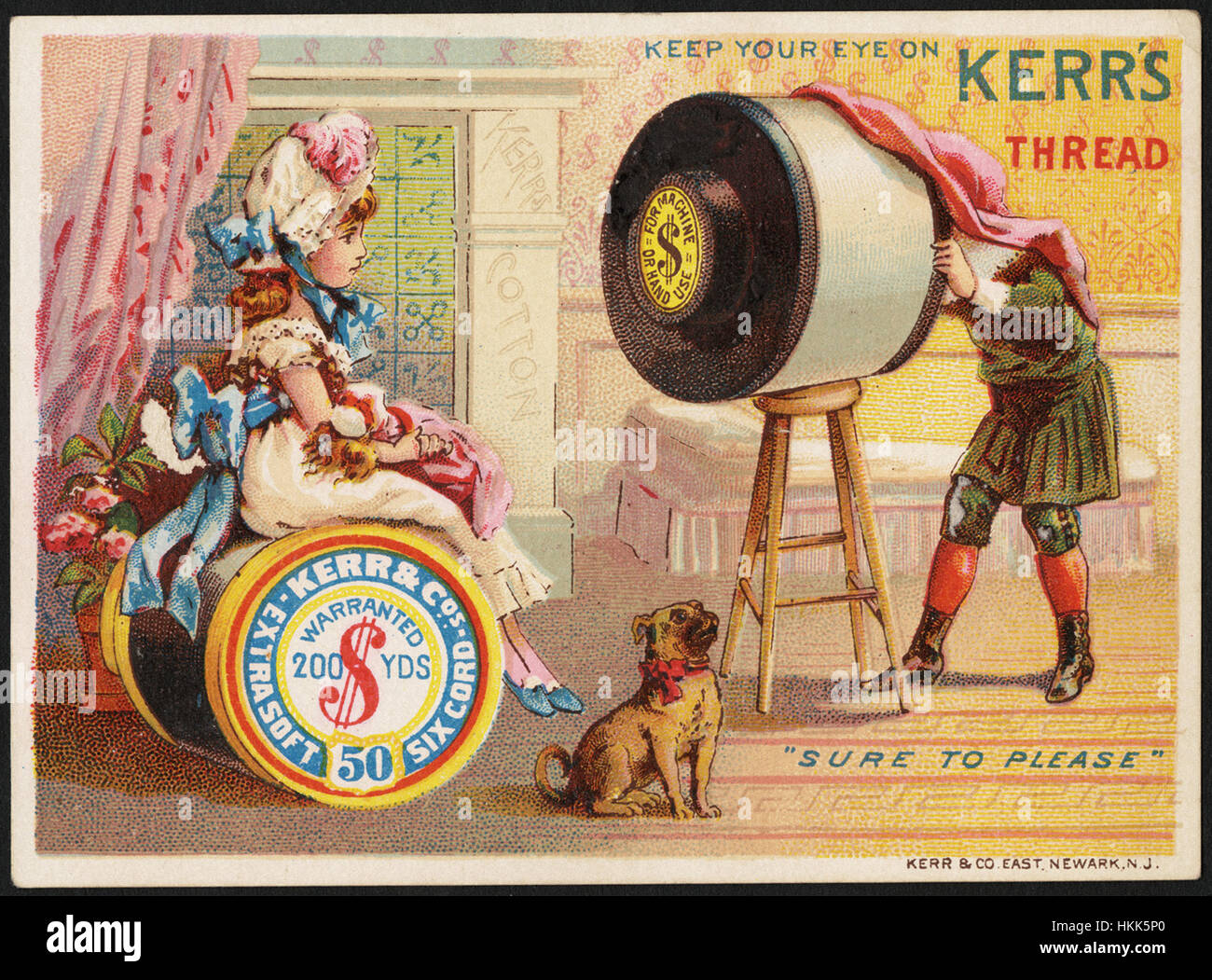 Keep your eye on Kerr's thread, 'sure to please' Stock Photo - Alamy