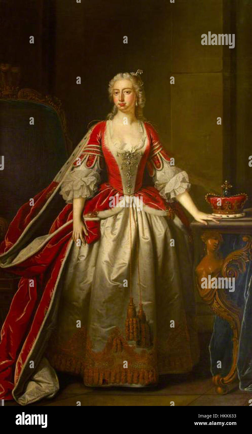 This oil painting represents the Princess Augusta of Wales, often known ...