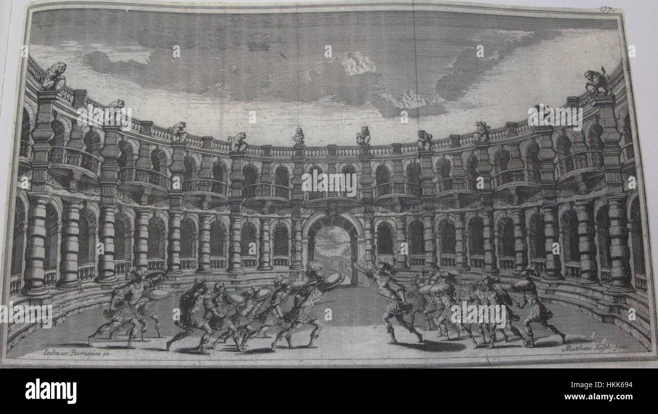 This depiction of an amphitheater, part of the Iconotheca Valvasoriana ...