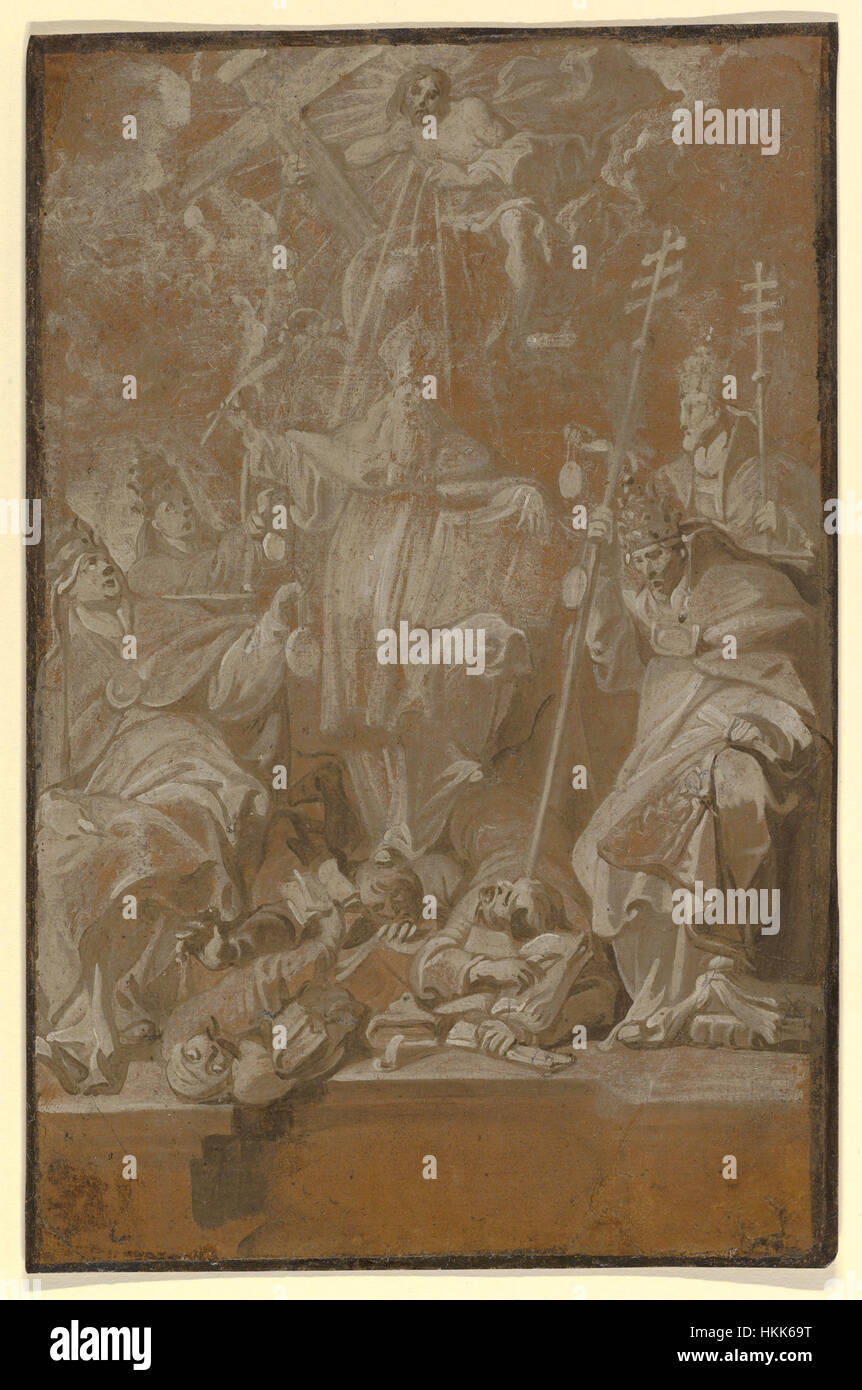 Antoon Sallaert’s *St. Lambert Trampling His Murderers* depicts the ...