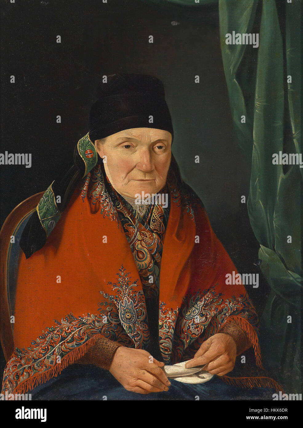 This painting captures a moment of cultural exchange between two ...