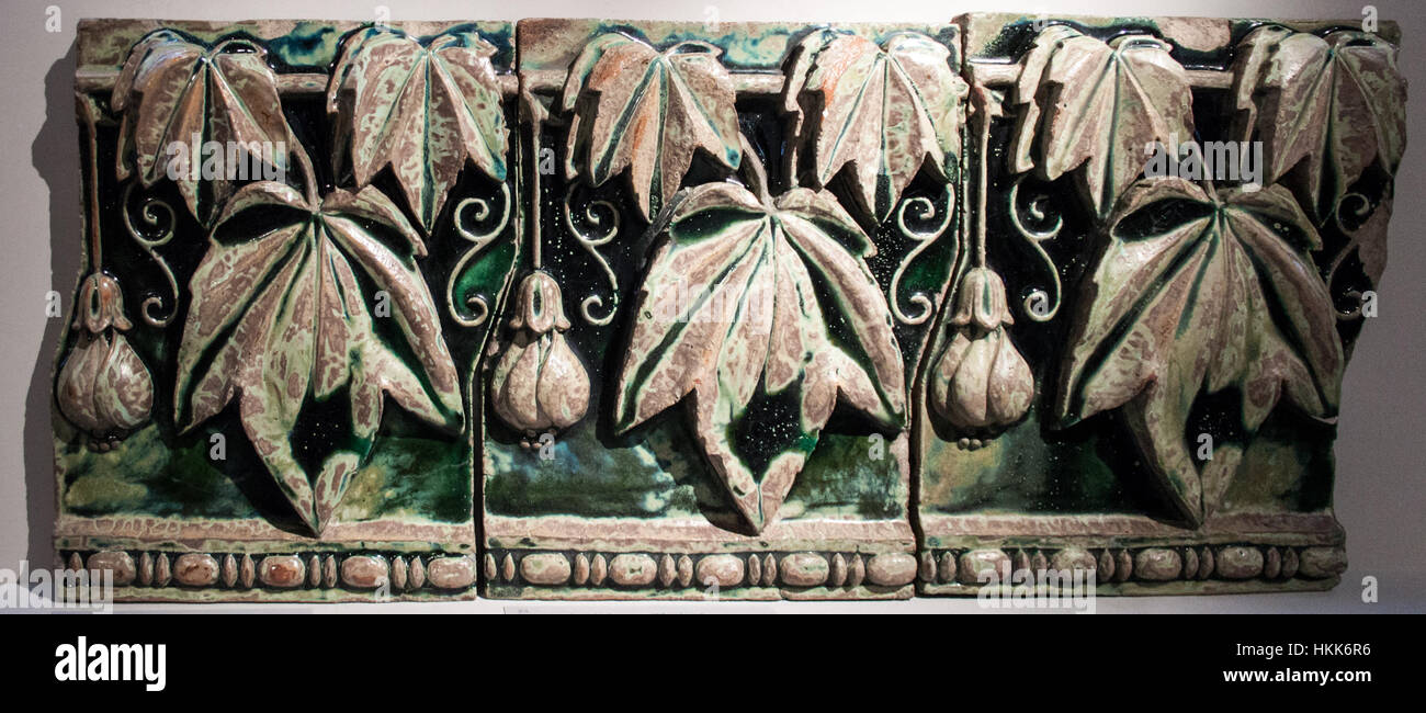 'Frieze with grape leaves' is a decorative artwork featuring intricate ...
