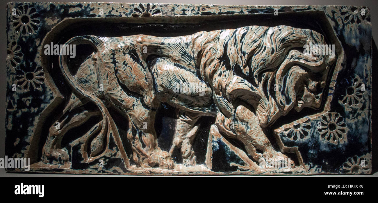 This detailed depiction of a lion is part of the animal frieze series ...