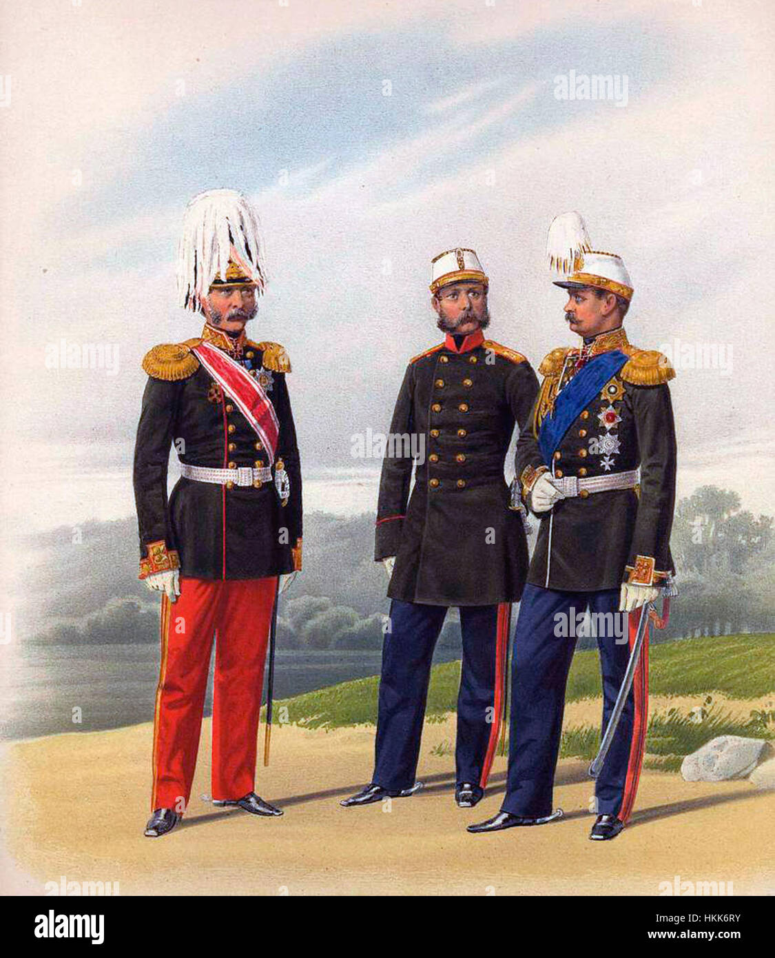 This artwork depicts the changes in the uniforms and armament of the ...