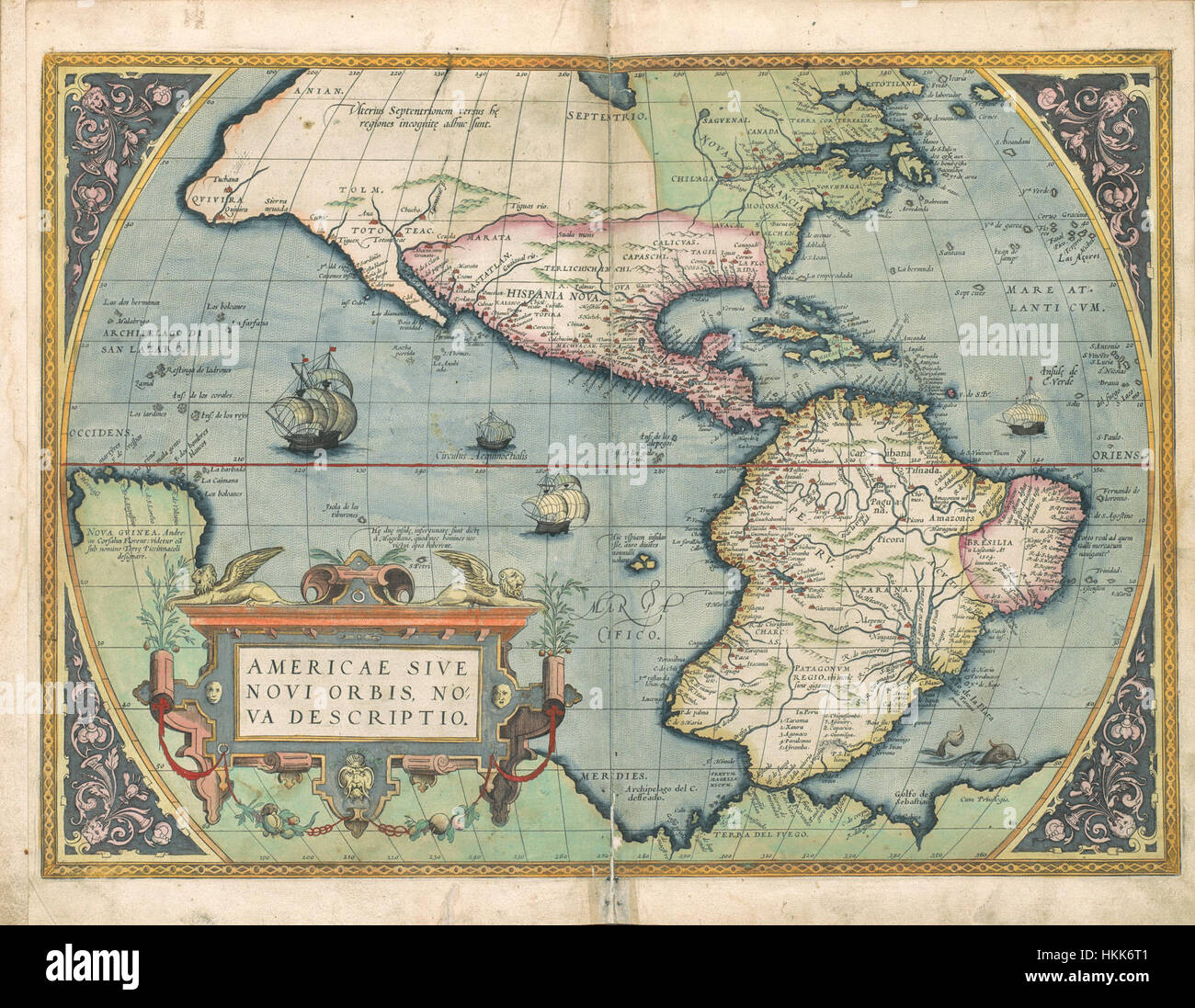 This map from Abraham Ortelius' Atlas showcases geographical features ...