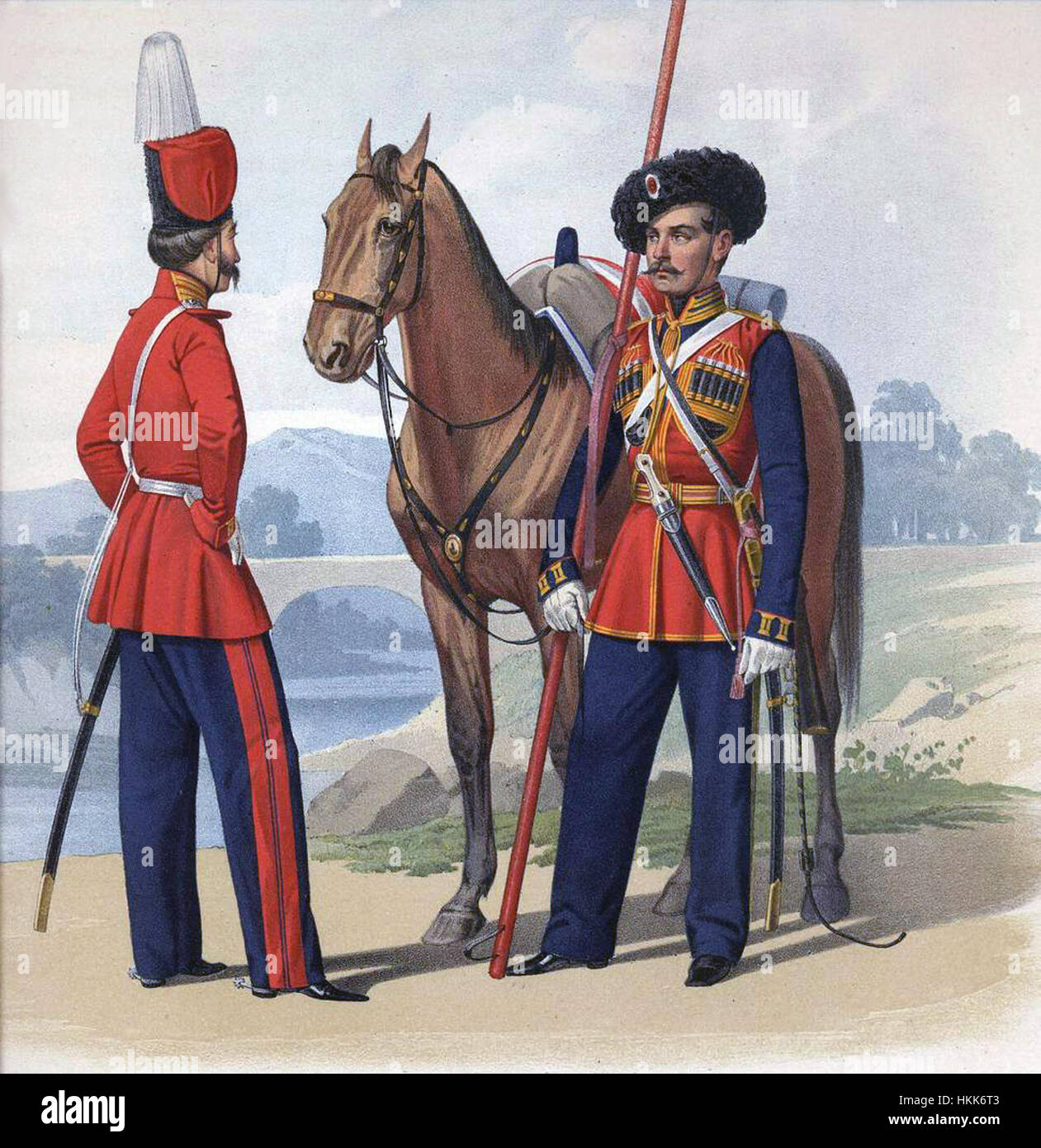 A historical illustration depicting the evolution of uniforms and ...