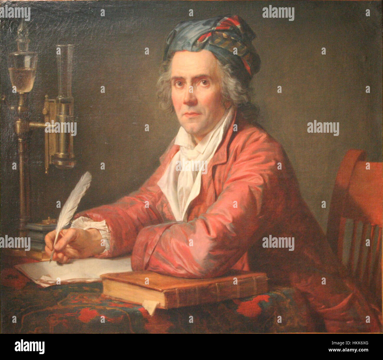 This painting by David Leroy captures a detailed historical scene ...