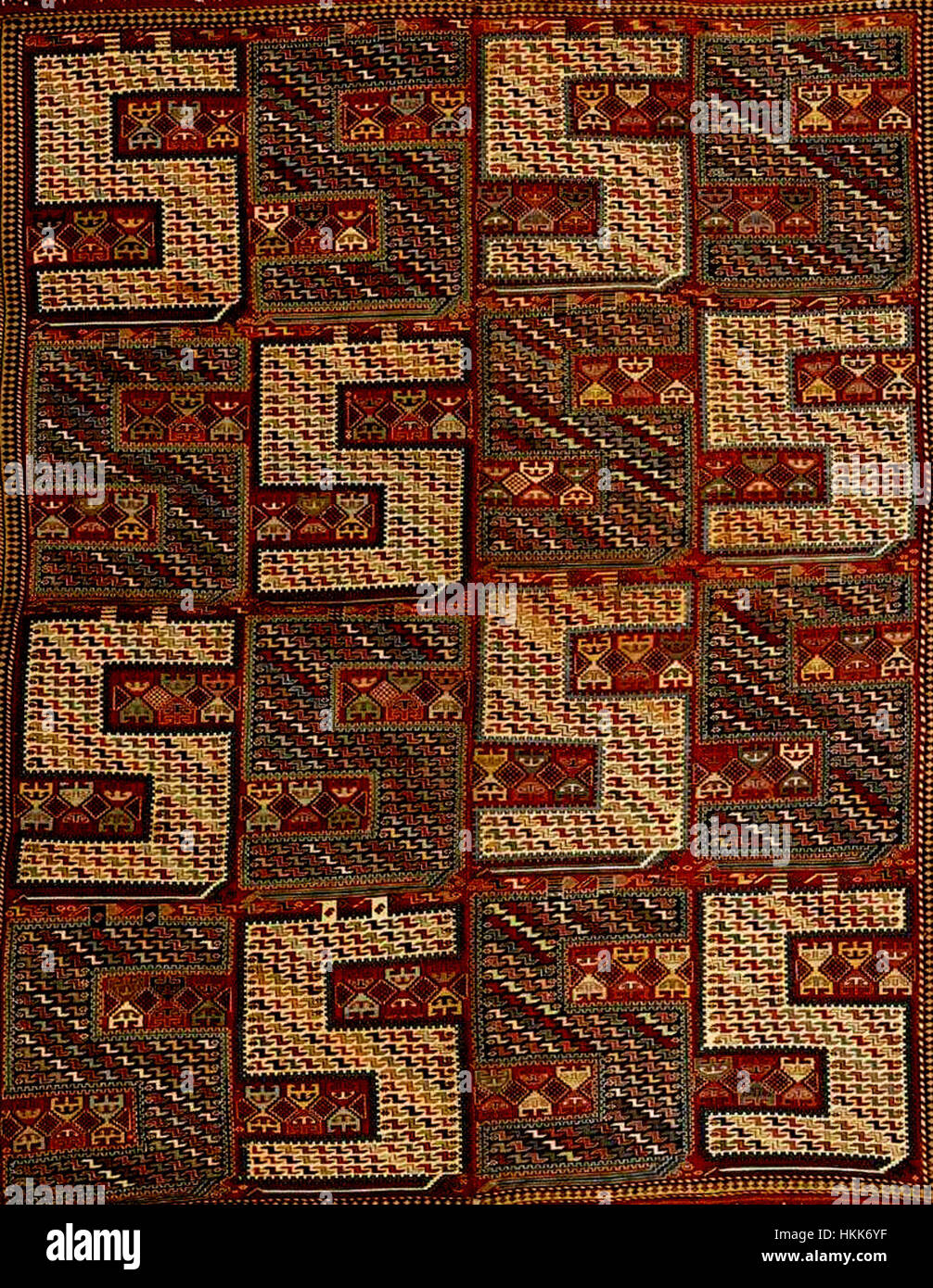 A traditional Azerbaijani carpet from the Karabakh region, known for ...
