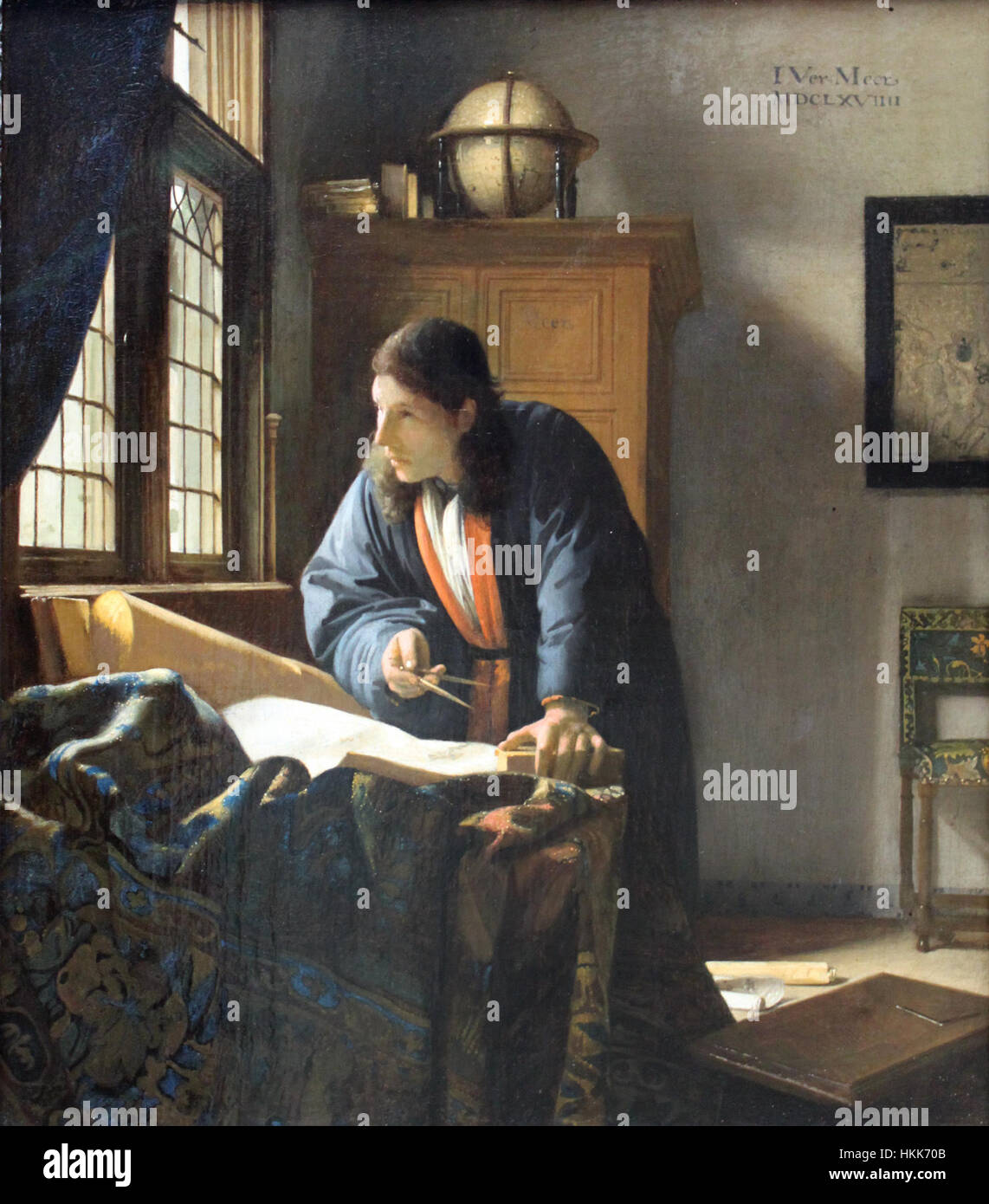Vermeer’s 1669 painting 'The Geographer' captures a scholar in a quiet study, contemplating his ...
