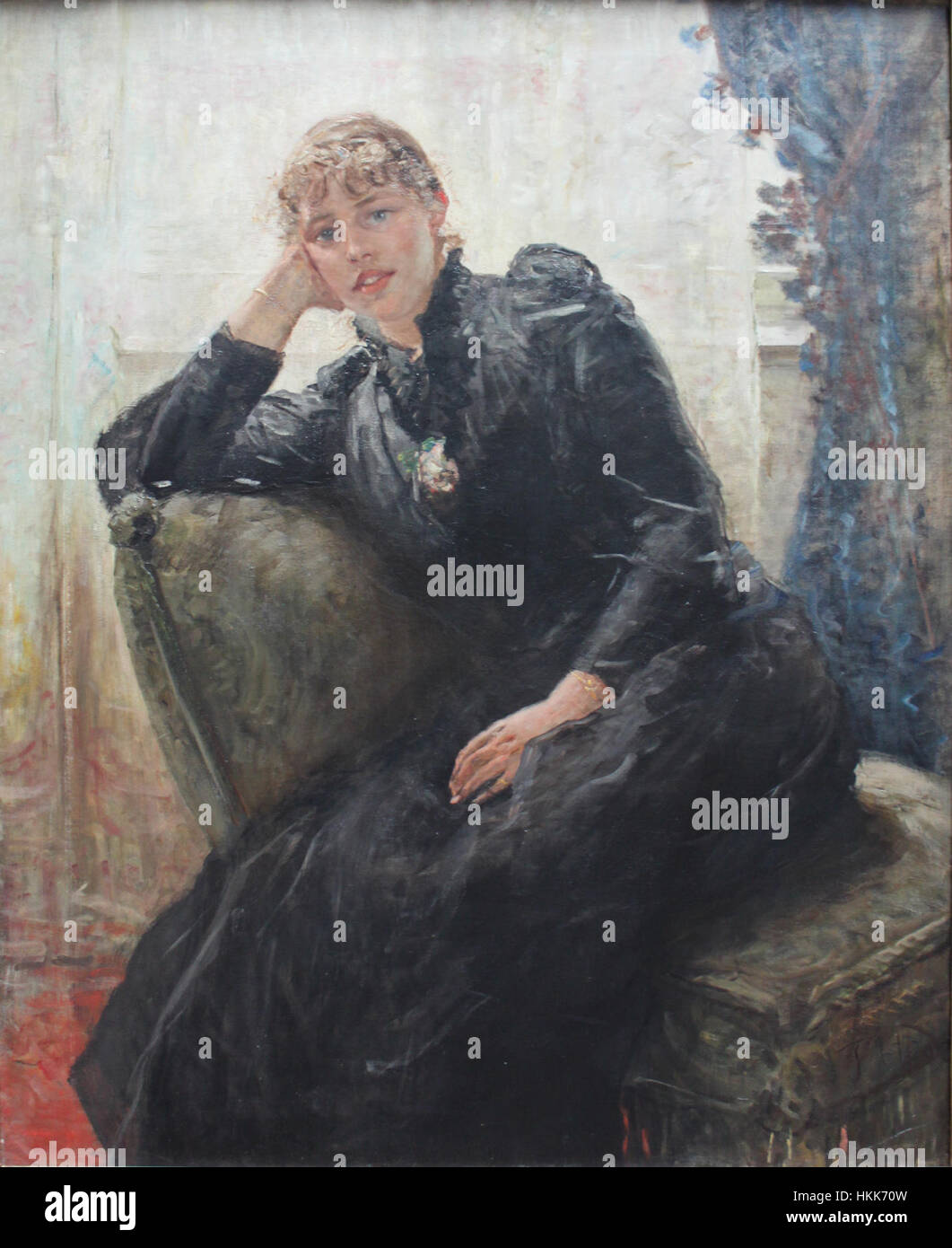 This 1890 portrait by Uhde depicts Therese Karl, showcasing the artist ...