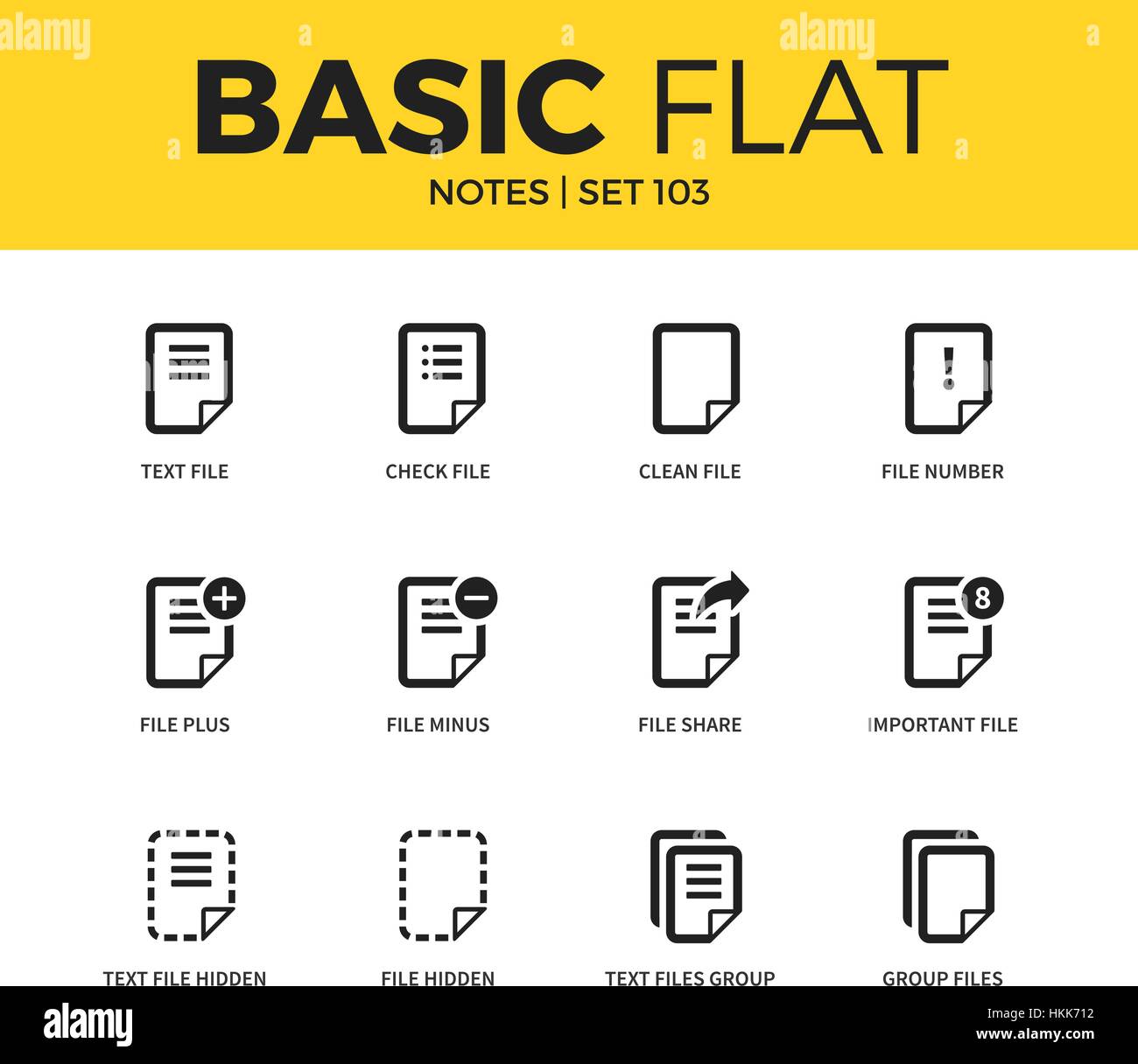 Basic set of notes icons Stock Vector Image & Art - Alamy