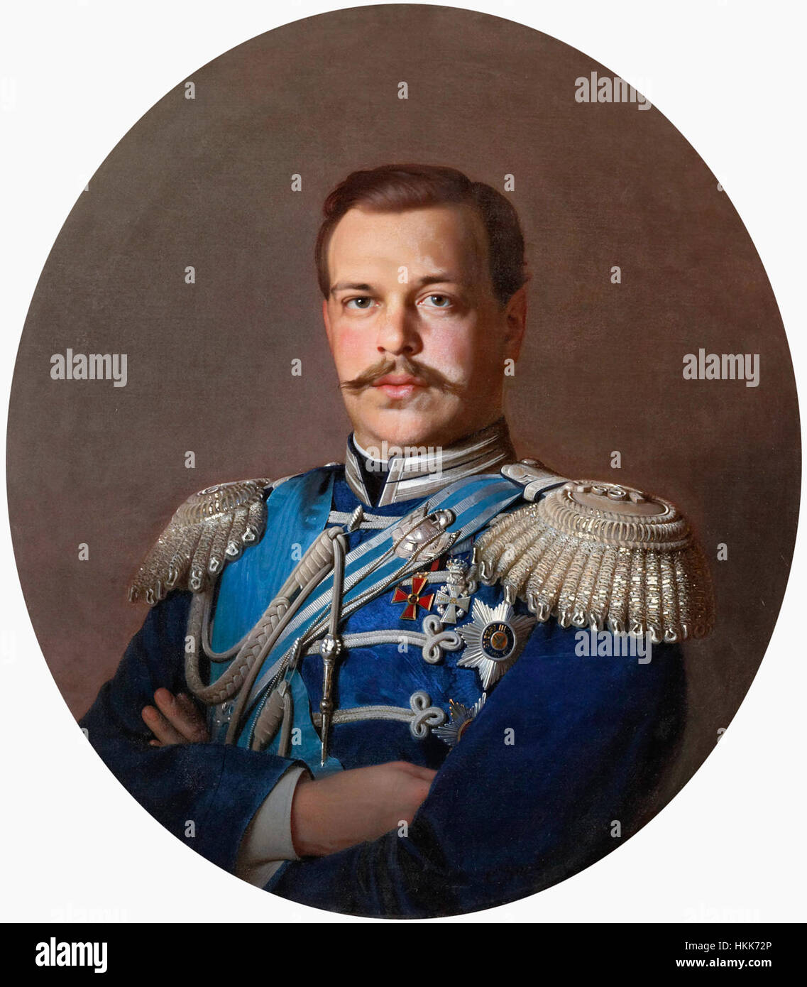 The portrait of Alexander III by S. Zaryanko from around 1855 portrays ...