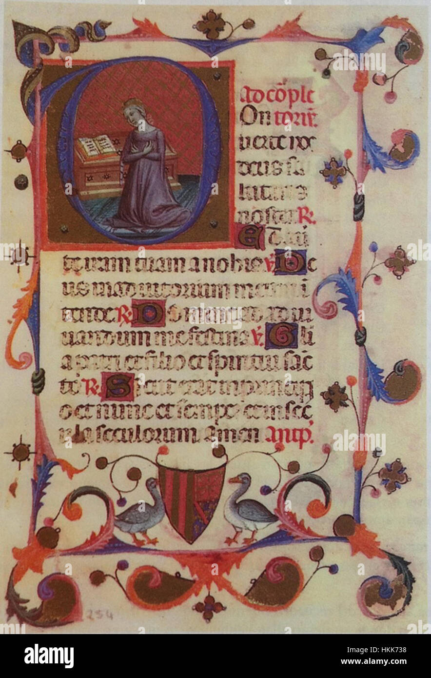 A medieval manuscript, 'Bassa Llibre hores Maria Navarra' (hours of ...