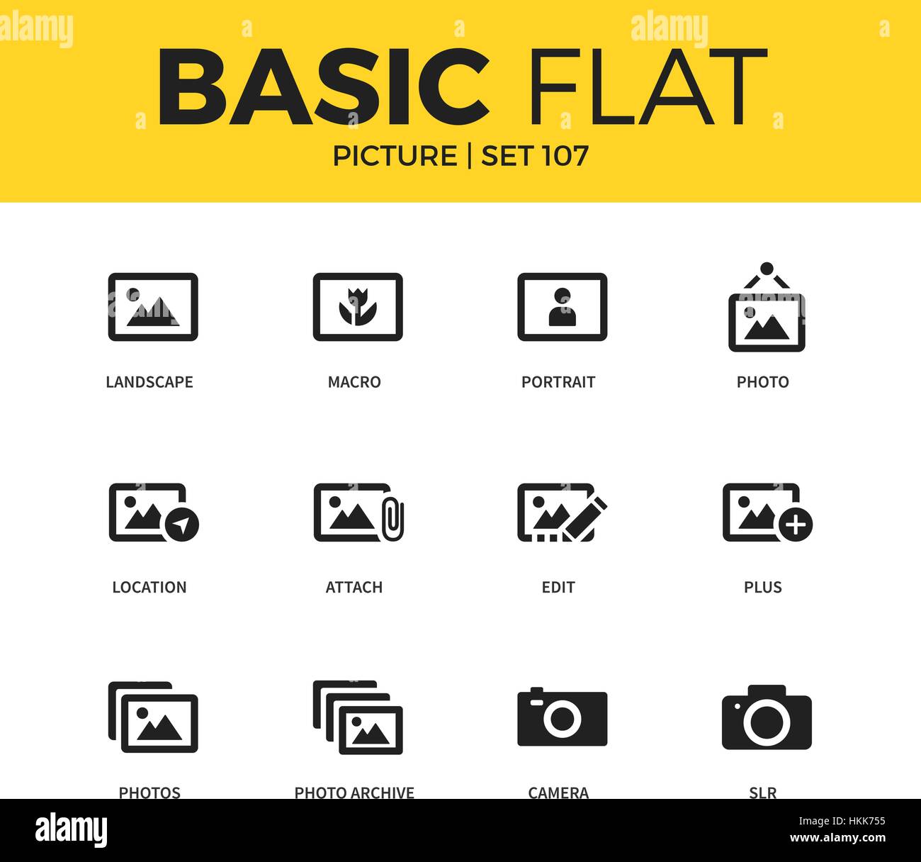 Basic set of Picture icons Stock Vector Image & Art - Alamy