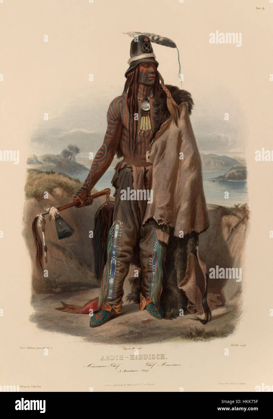 This artwork portrays a Minatarre chief, an Indigenous leader from the ...