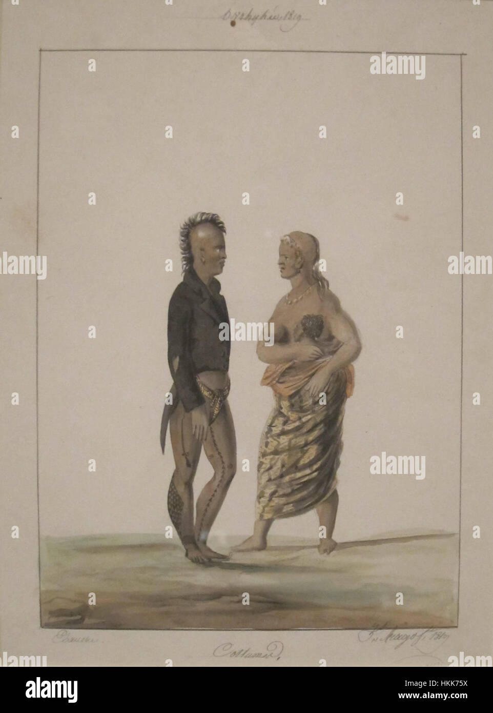 A watercolor, ink wash, and graphite piece by Jacques Arago ...