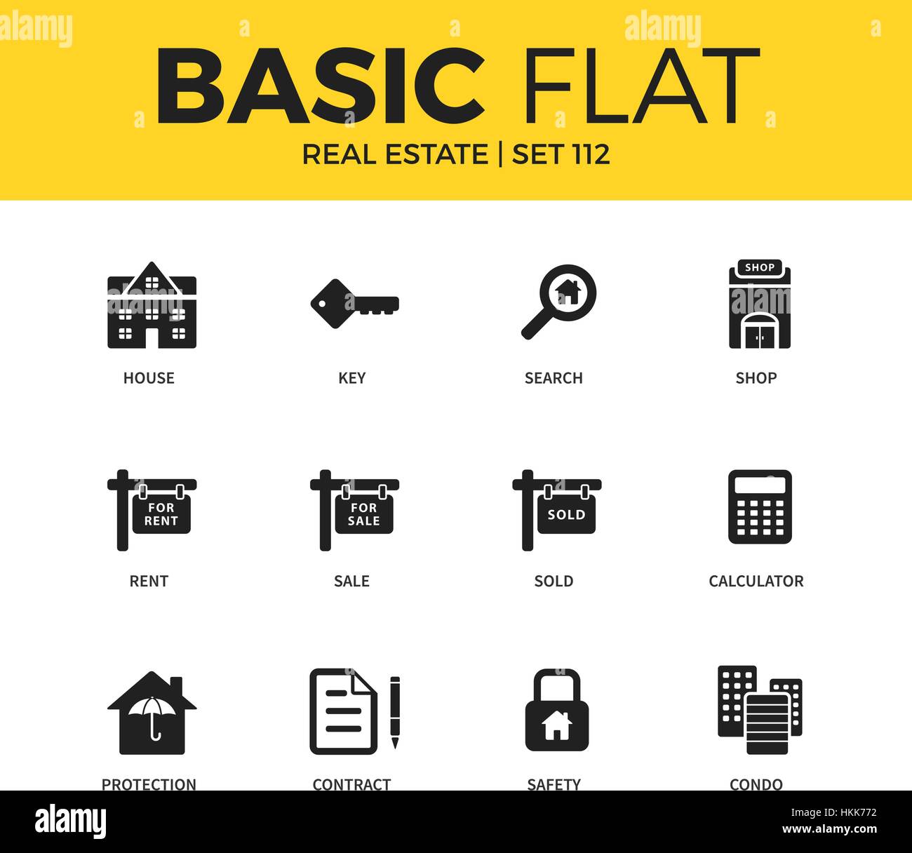 Basic set of Real estate icons Stock Vector Image & Art - Alamy