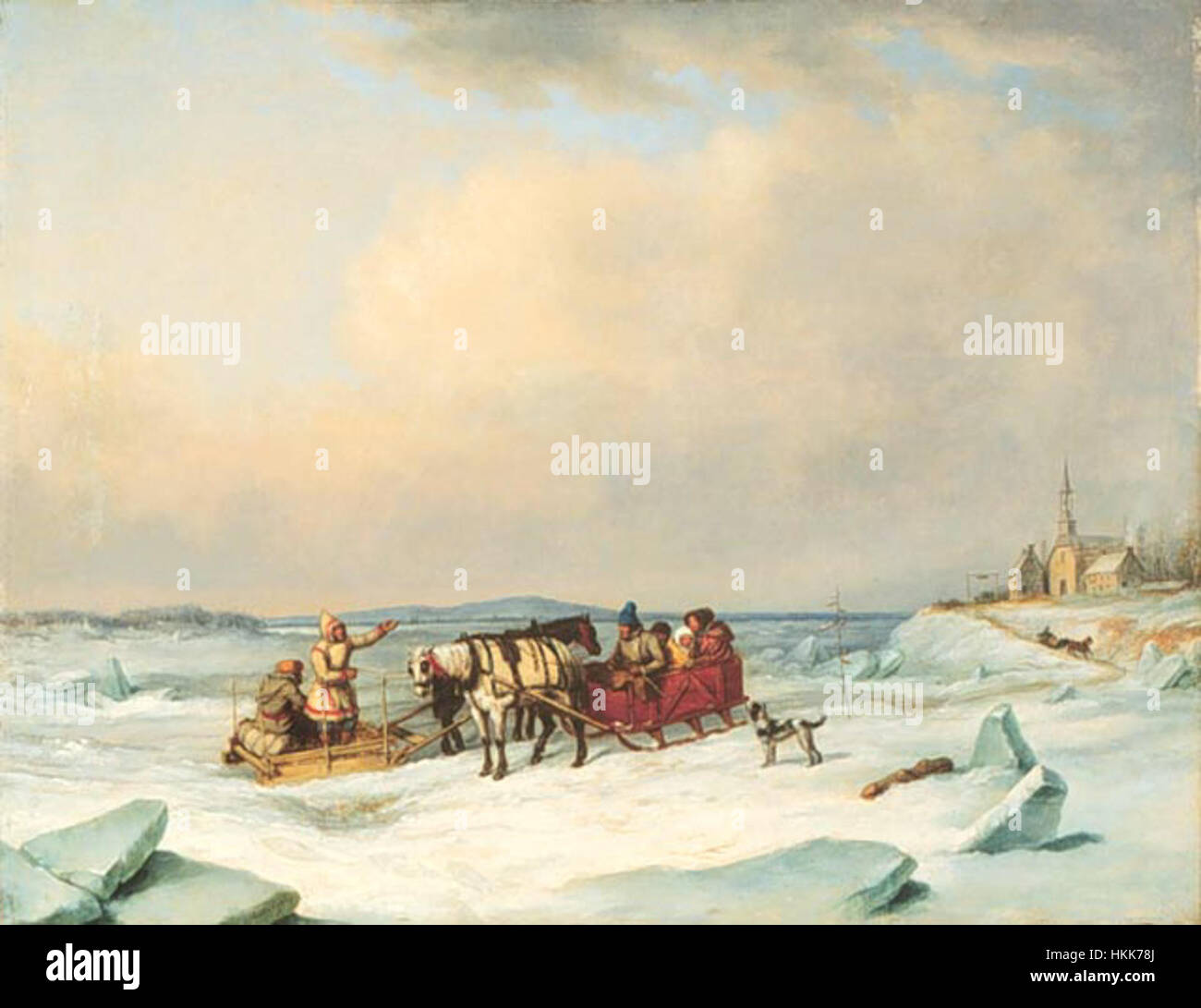 *The Ice Bridge at Longue-Pointe*, painted by Cornelius Krieghoff ...