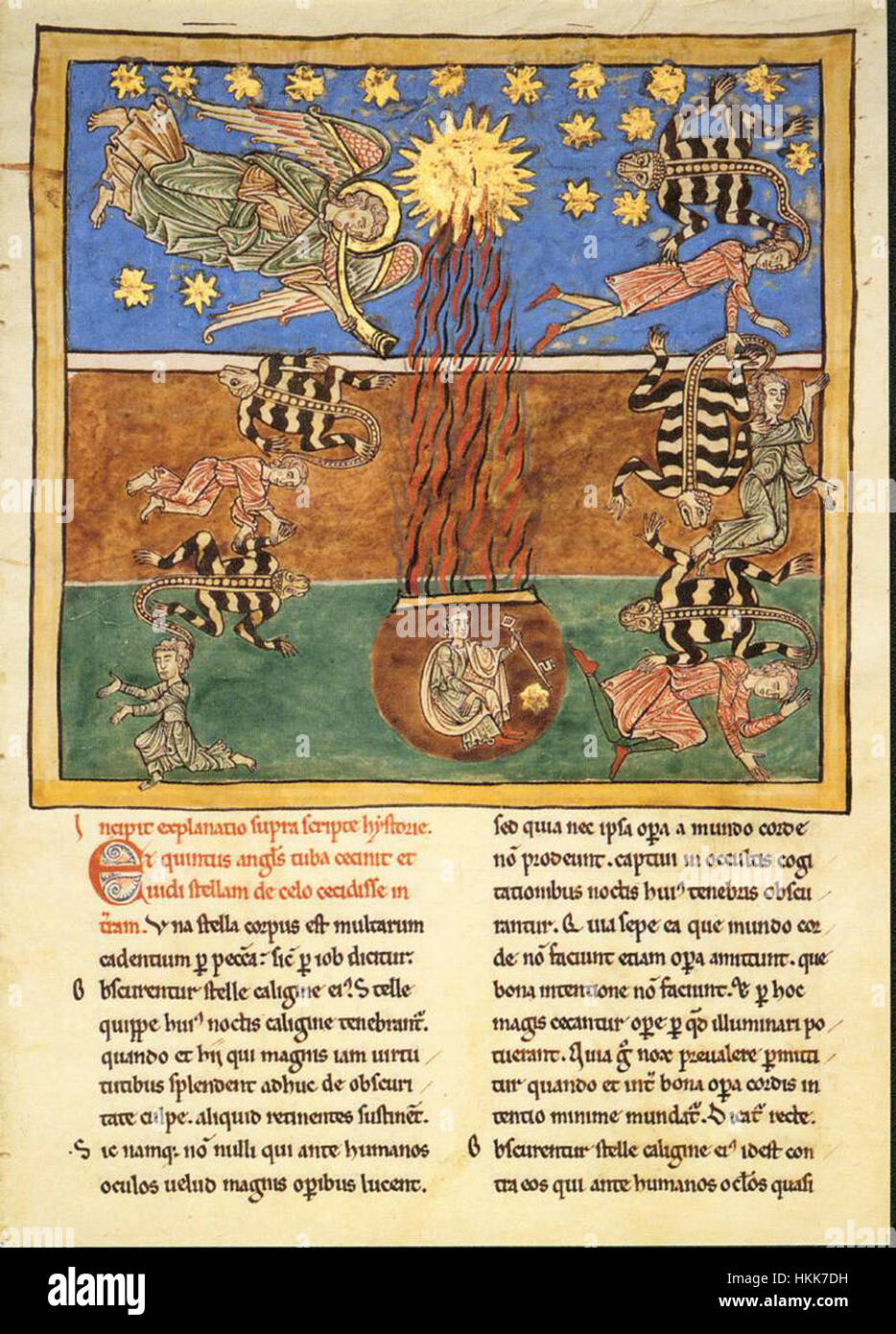 This 12th-century artwork depicts the biblical plague of locusts as ...