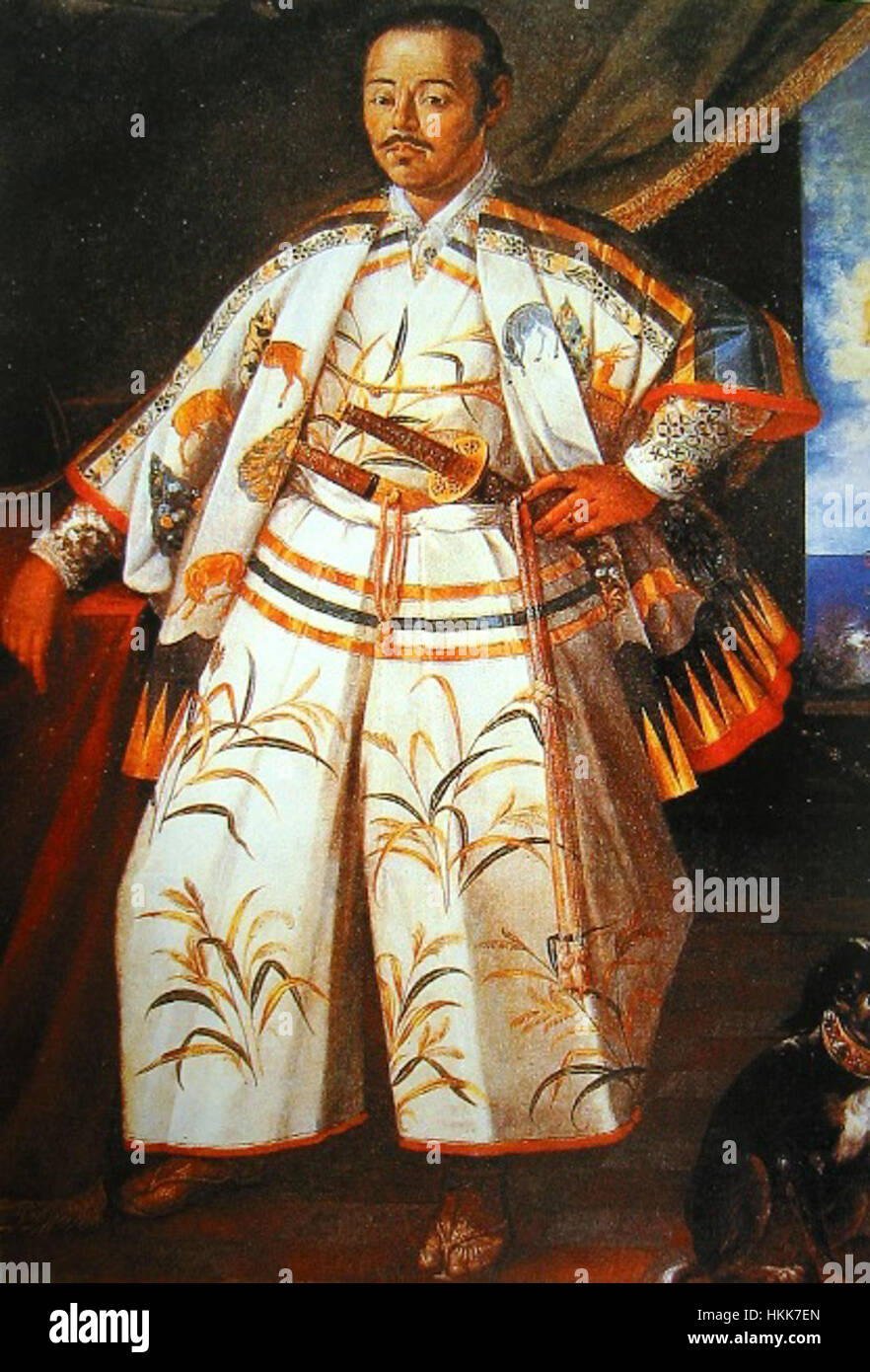 This artwork depicts the historic figure of Hasekura Tsunenaga, a ...