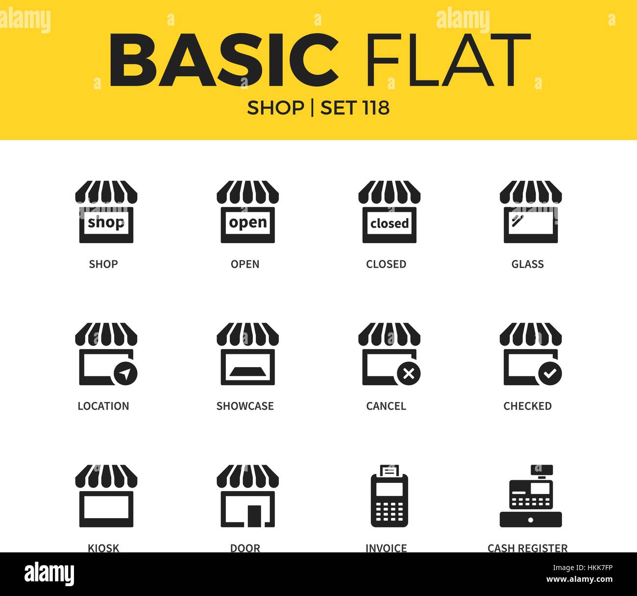 Basic set of Shop icons Stock Vector Image & Art - Alamy