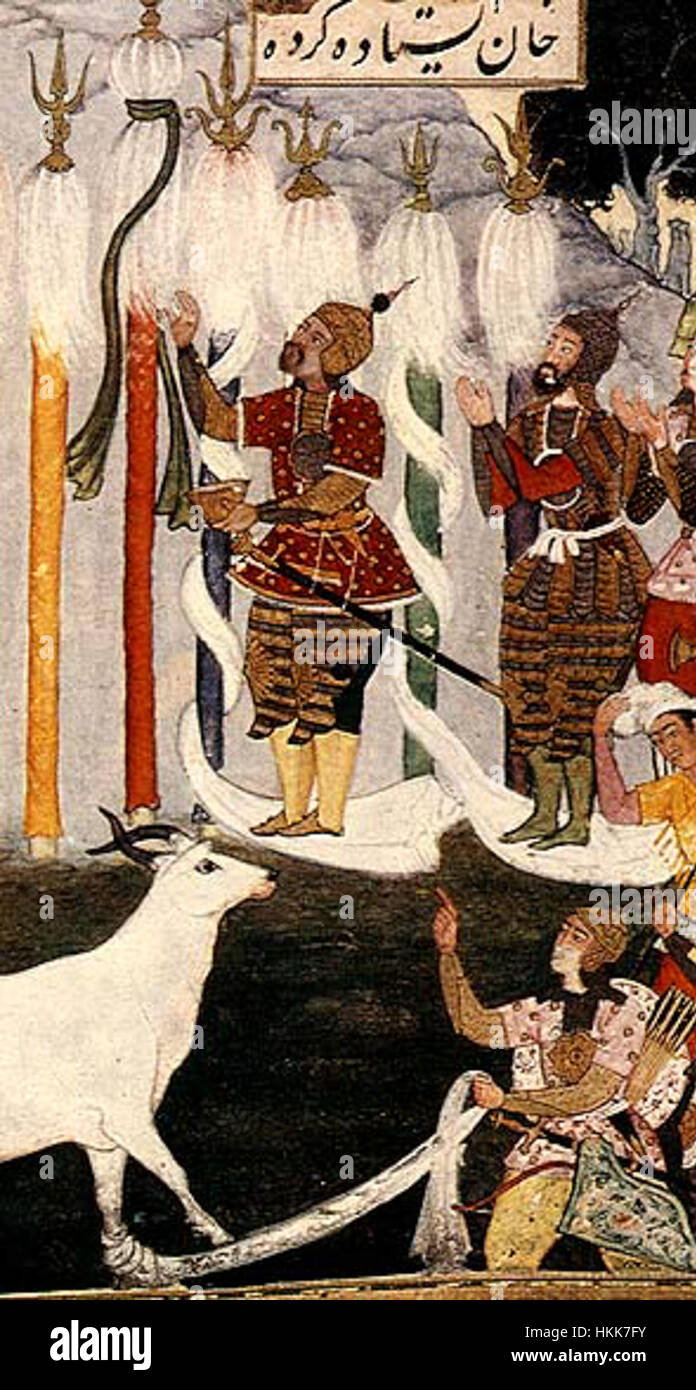 The 'Acclamation of Nine Standards' painting, dated 1502, depicts a ...