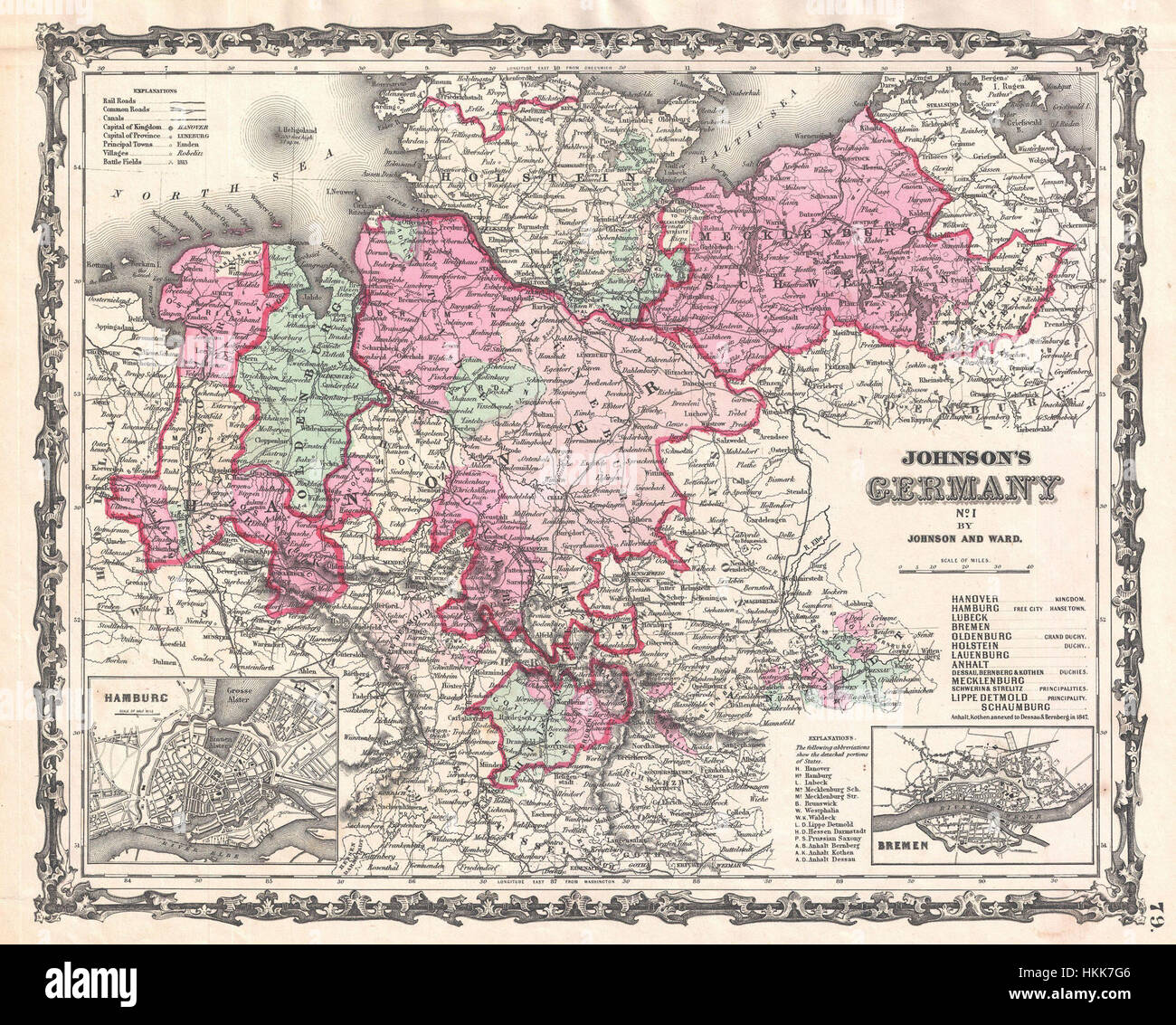 Johnson map of northern germany hi-res stock photography and images - Alamy