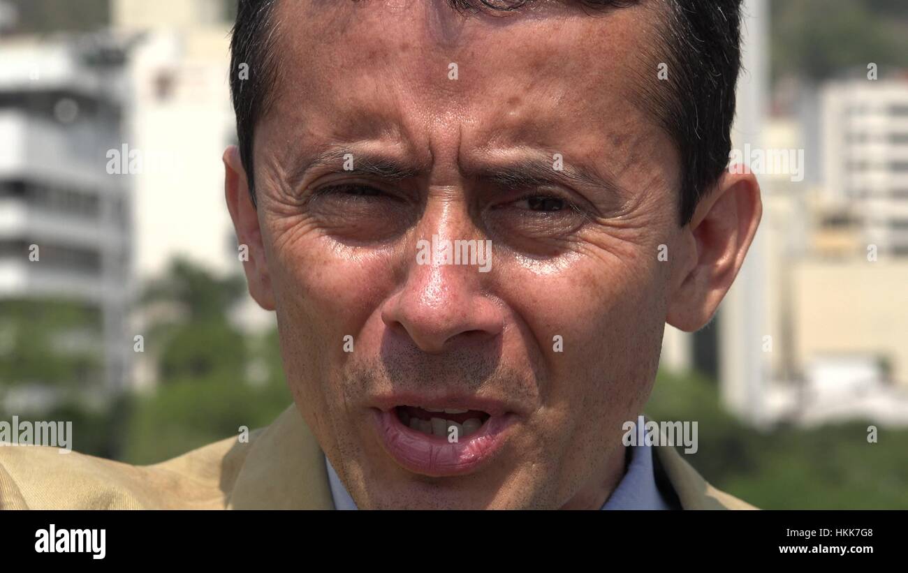 Hispanic Man Under Stress Stock Photo - Alamy