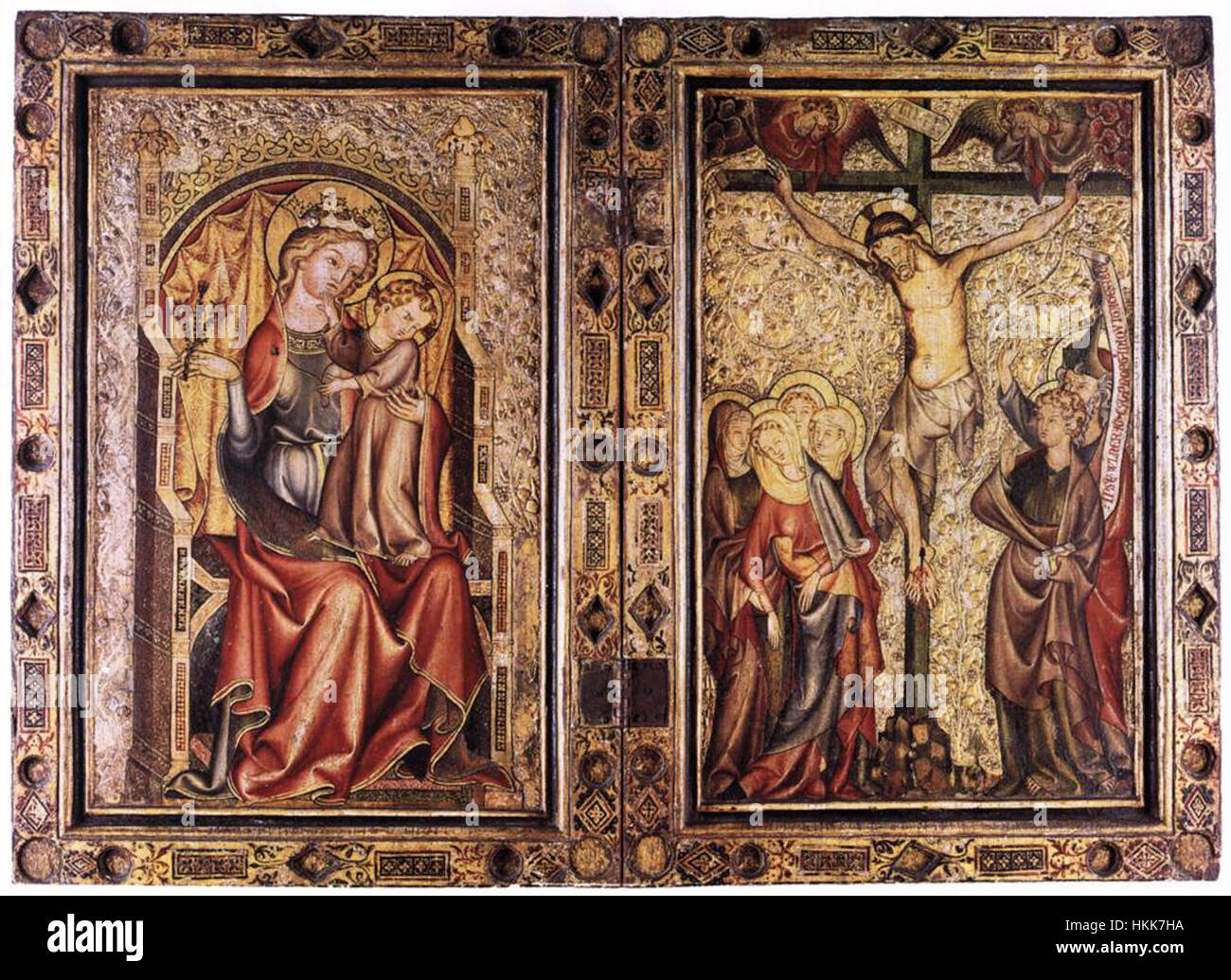 This 14th-century diptych, painted by an unknown artist, features ...