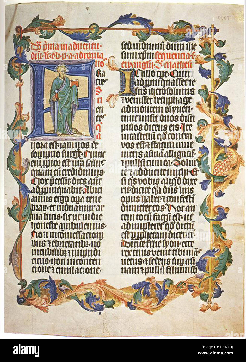 A 15th-century painting from the 'Lectionarium,' showcasing the ...