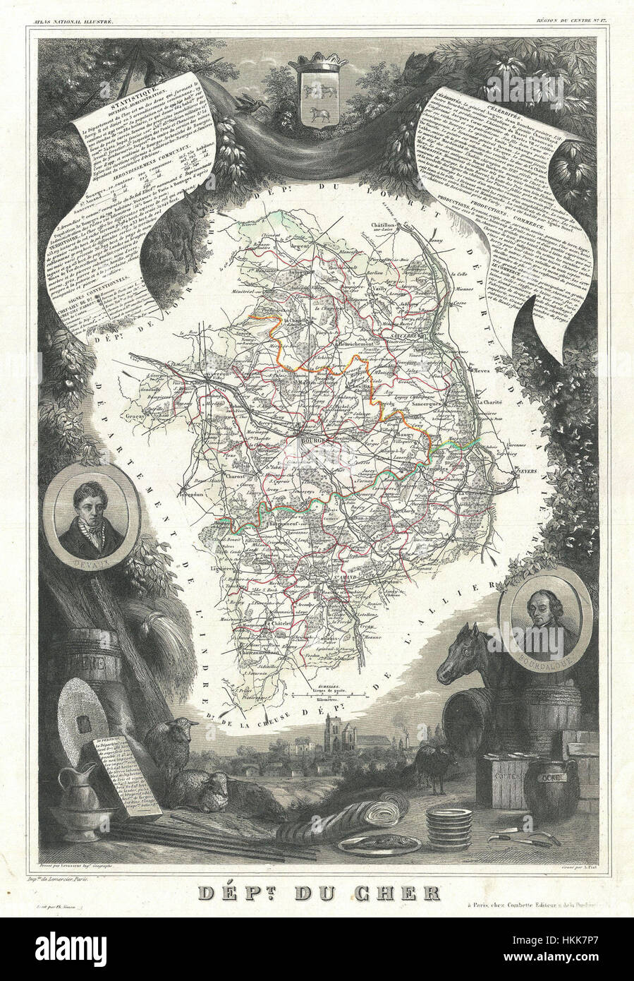 This map, created by Levasseur in 1852, showcases the Department of ...