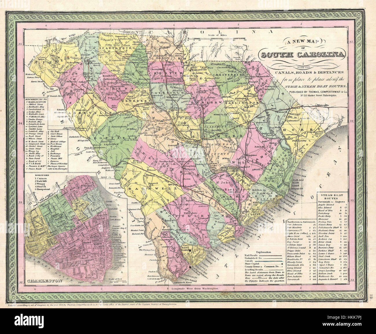Map of south carolina hi-res stock photography and images - Alamy