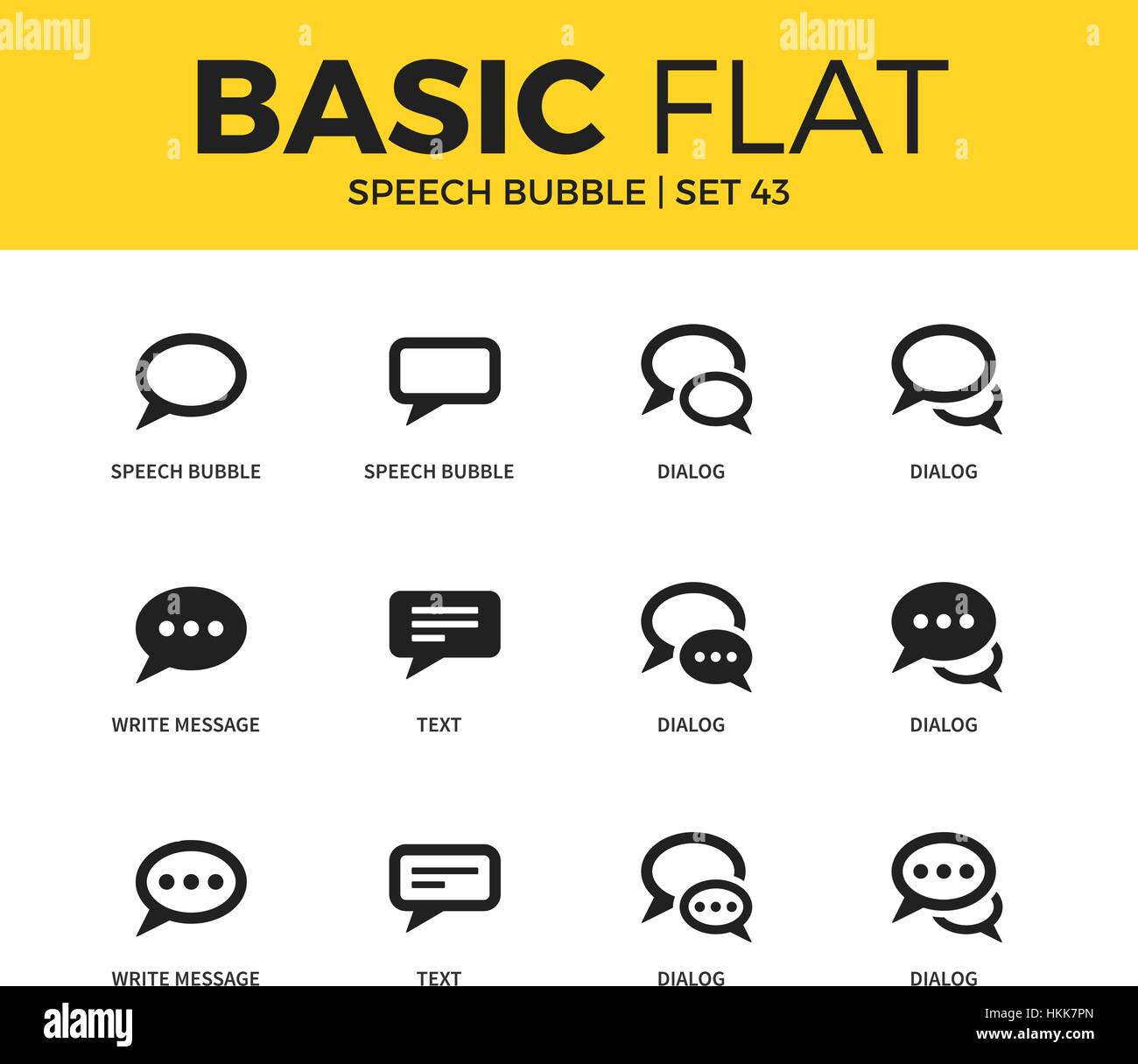 Basic set of Speech bubble icons Stock Vector Image & Art - Alamy