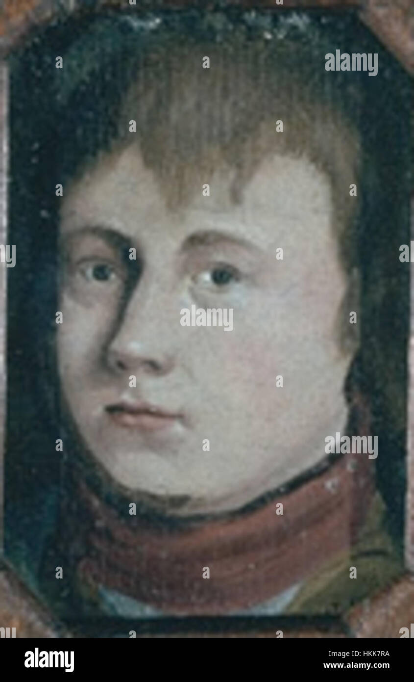 A self-portrait by J.R. Penniman from 1796, depicting the artist in a ...