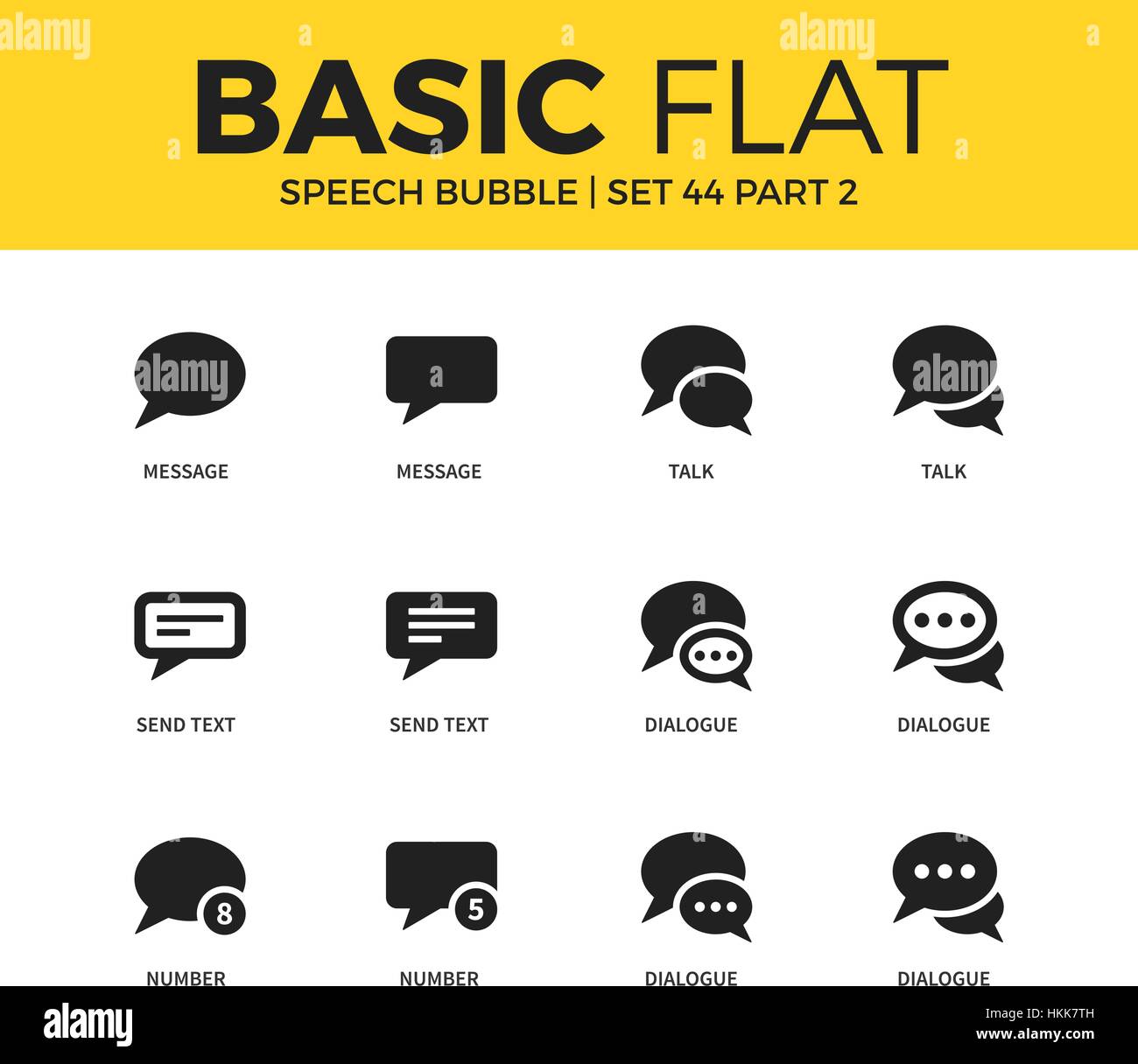 Speech bubble vector black and white Stock Vector Images - Alamy