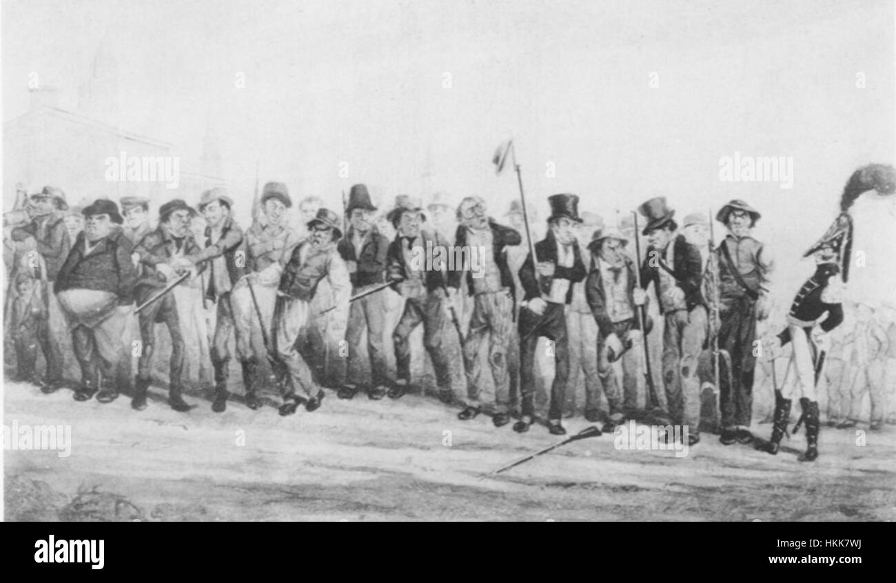 The 1828 Militia Muster watercolor by DC Johnston captures a ...