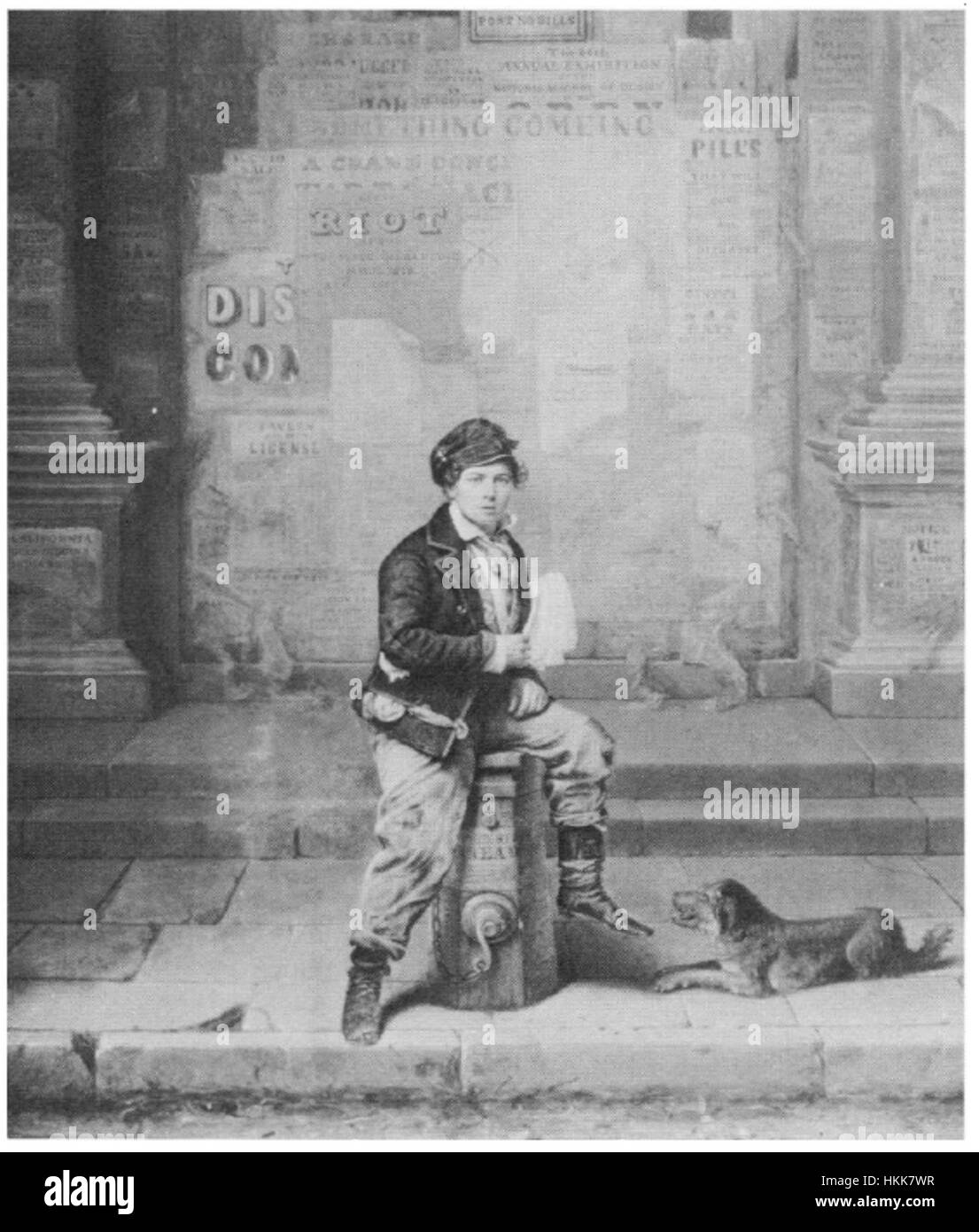 'Newsboy' by Frederick R. Spencer, painted in 1849, depicts a young ...