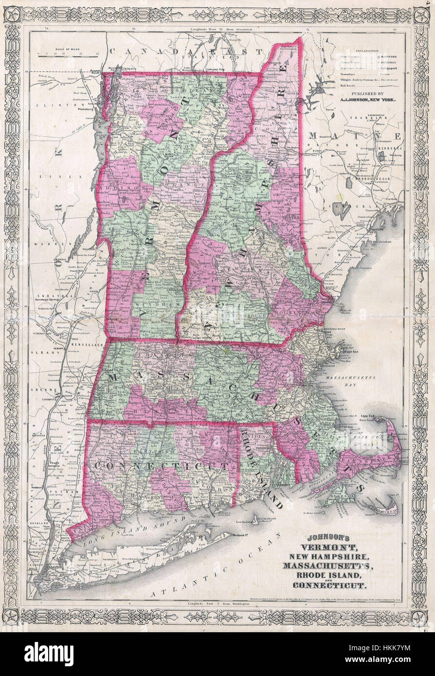 This 1864 map by Johnson provides detailed geographical information on ...