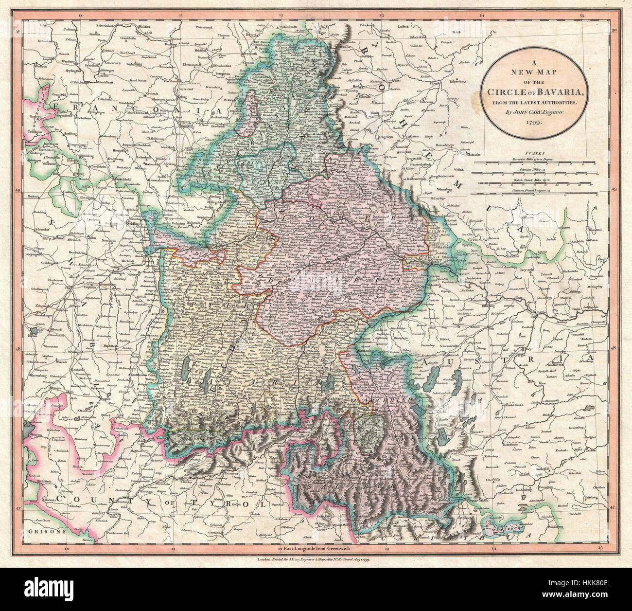 Historical map of bavaria hi-res stock photography and images - Alamy