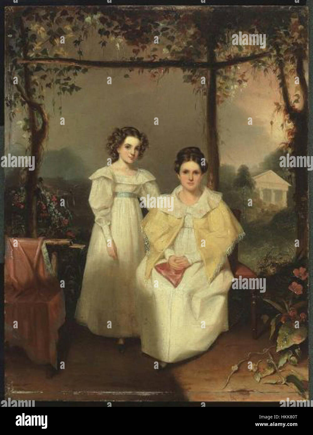 The 1830 portrait of Margaret Oliver Colt and Mary Devereux Colt in the ...
