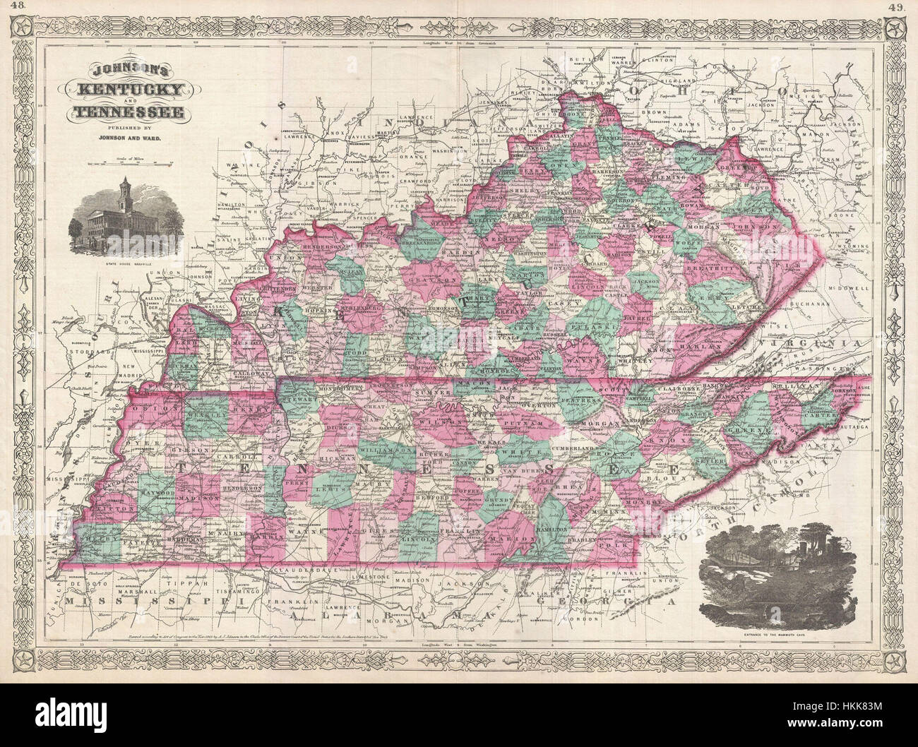 Tennessee county map hi-res stock photography and images - Alamy