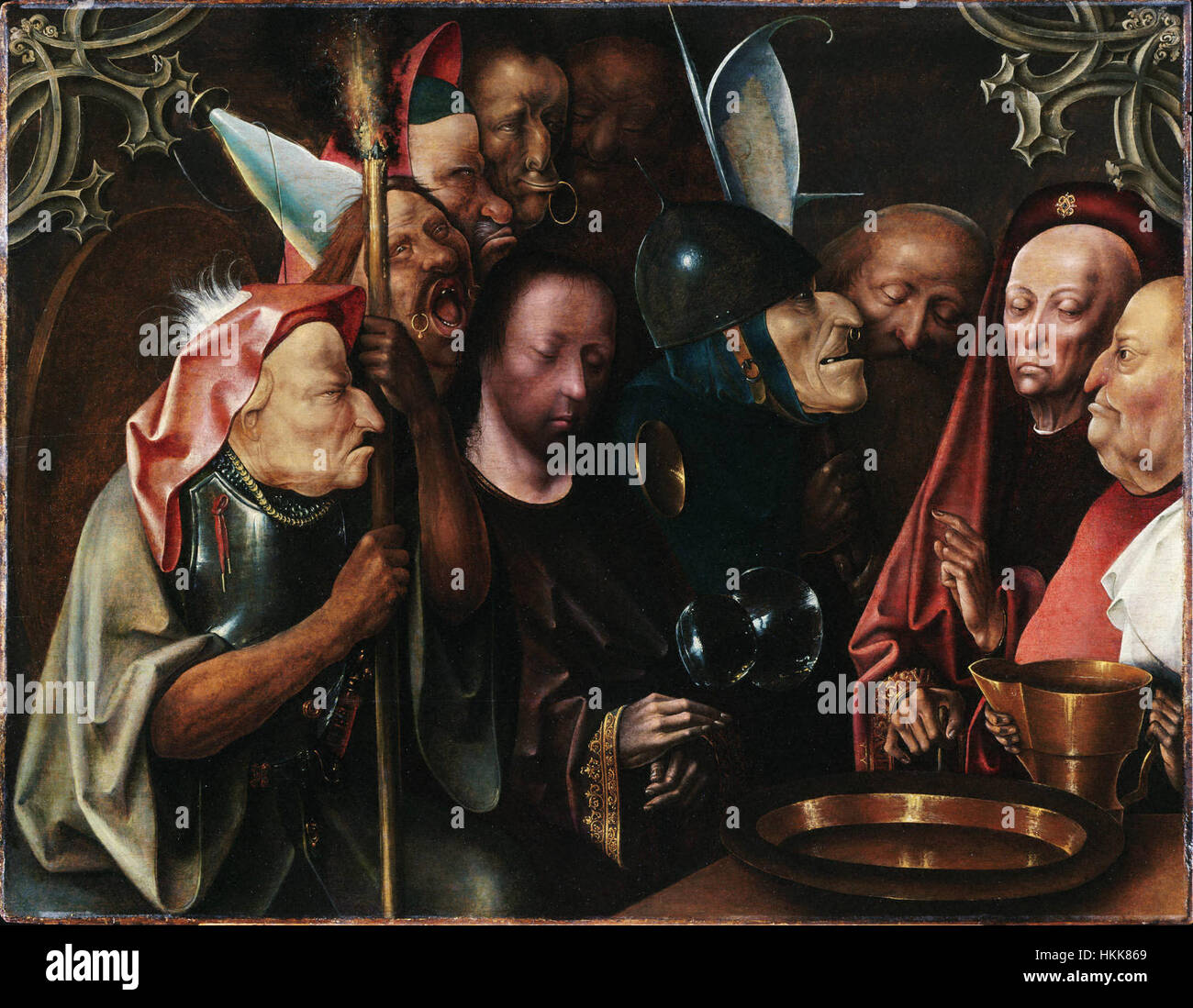 A painting by a Bosch follower depicting the scene of Christ Before ...