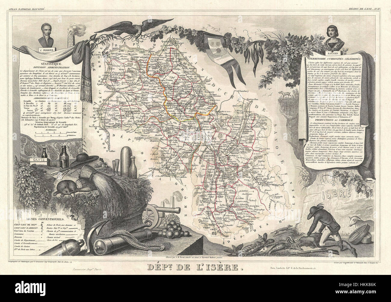This 1852 map of the Department de L'Isere in France, created by ...