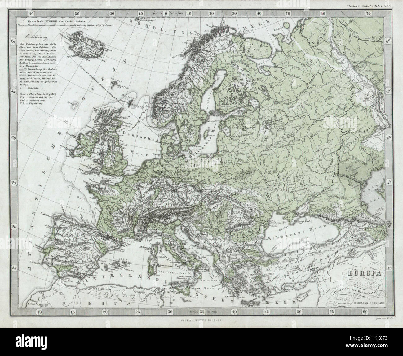 Physical features europe map hi-res stock photography and images - Alamy