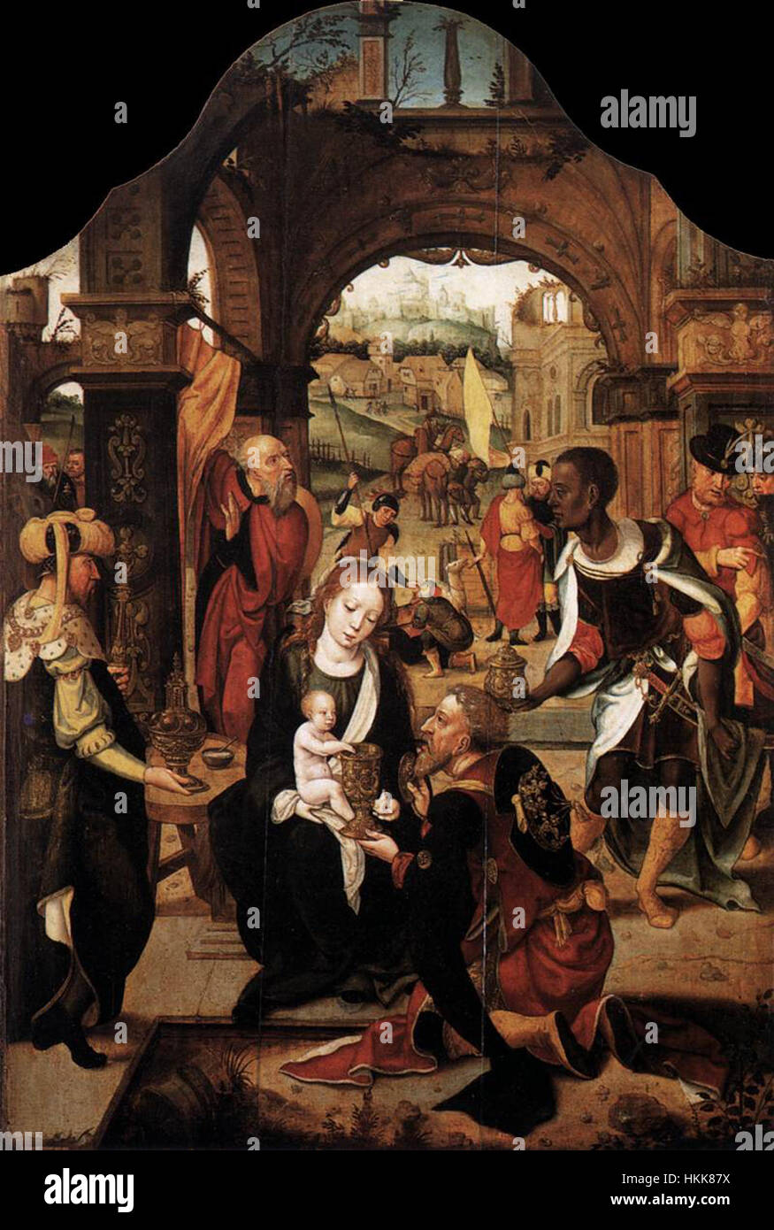 'Adoration of the Magi' by an unknown 16th-century painter depicts the biblical story of the ...