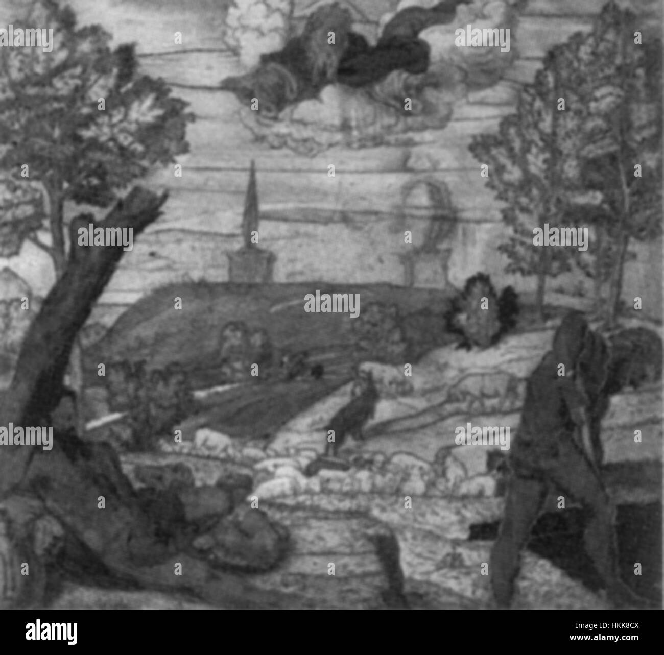 This work of art, attributed to Caino e Abele, showcases a classical ...